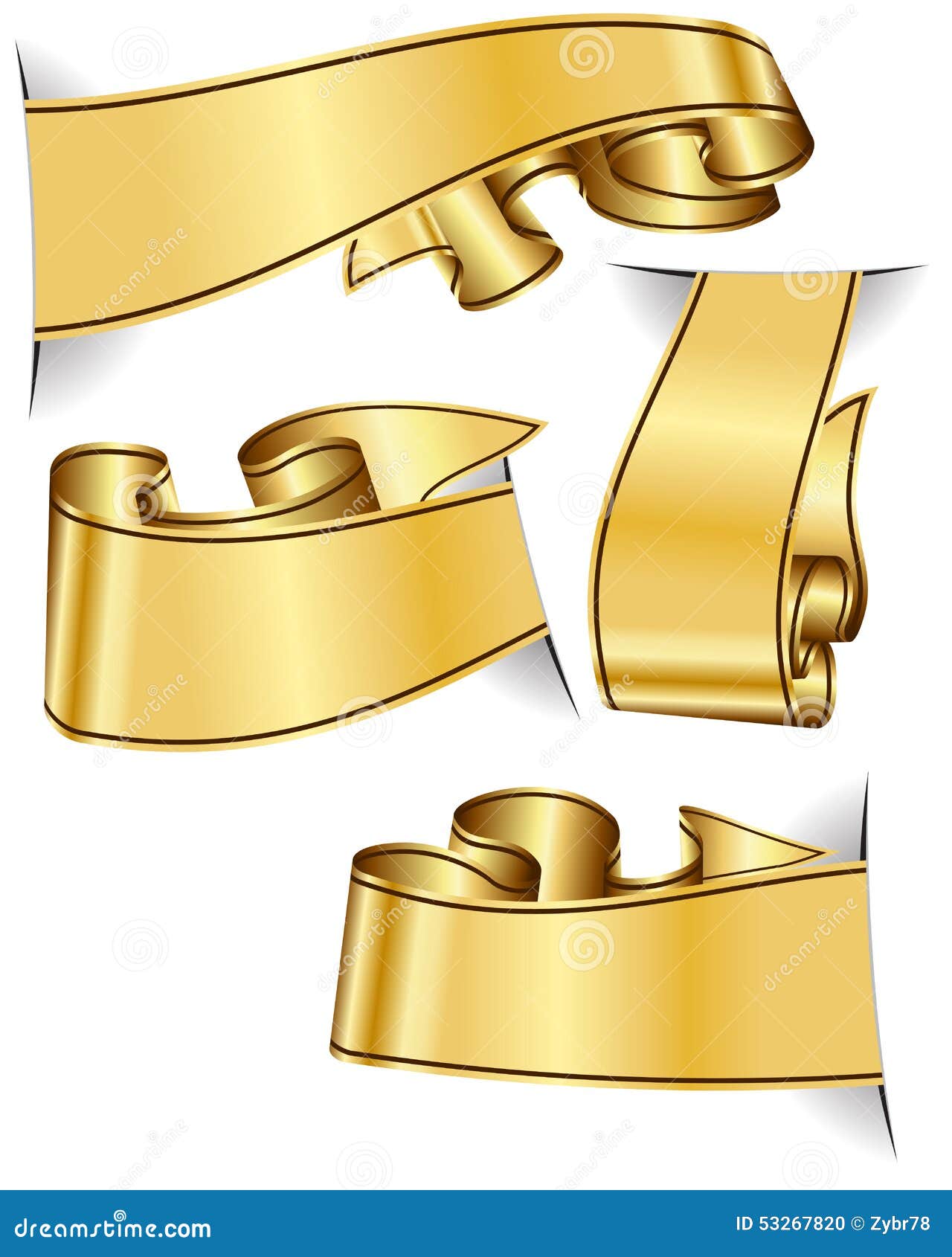 Gold ribbon collection stock vector. Illustration of premium - 53267820