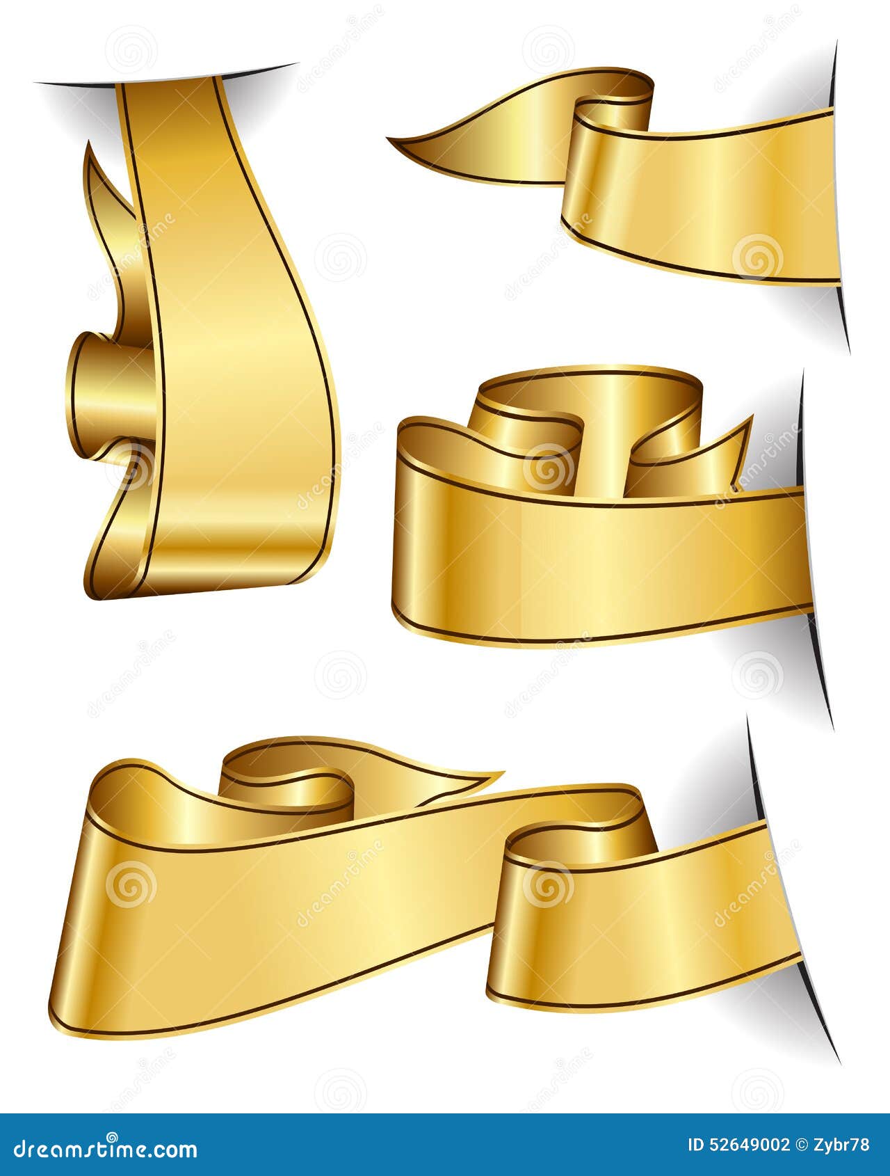 Gold ribbon collection stock vector. Illustration of label - 52649002