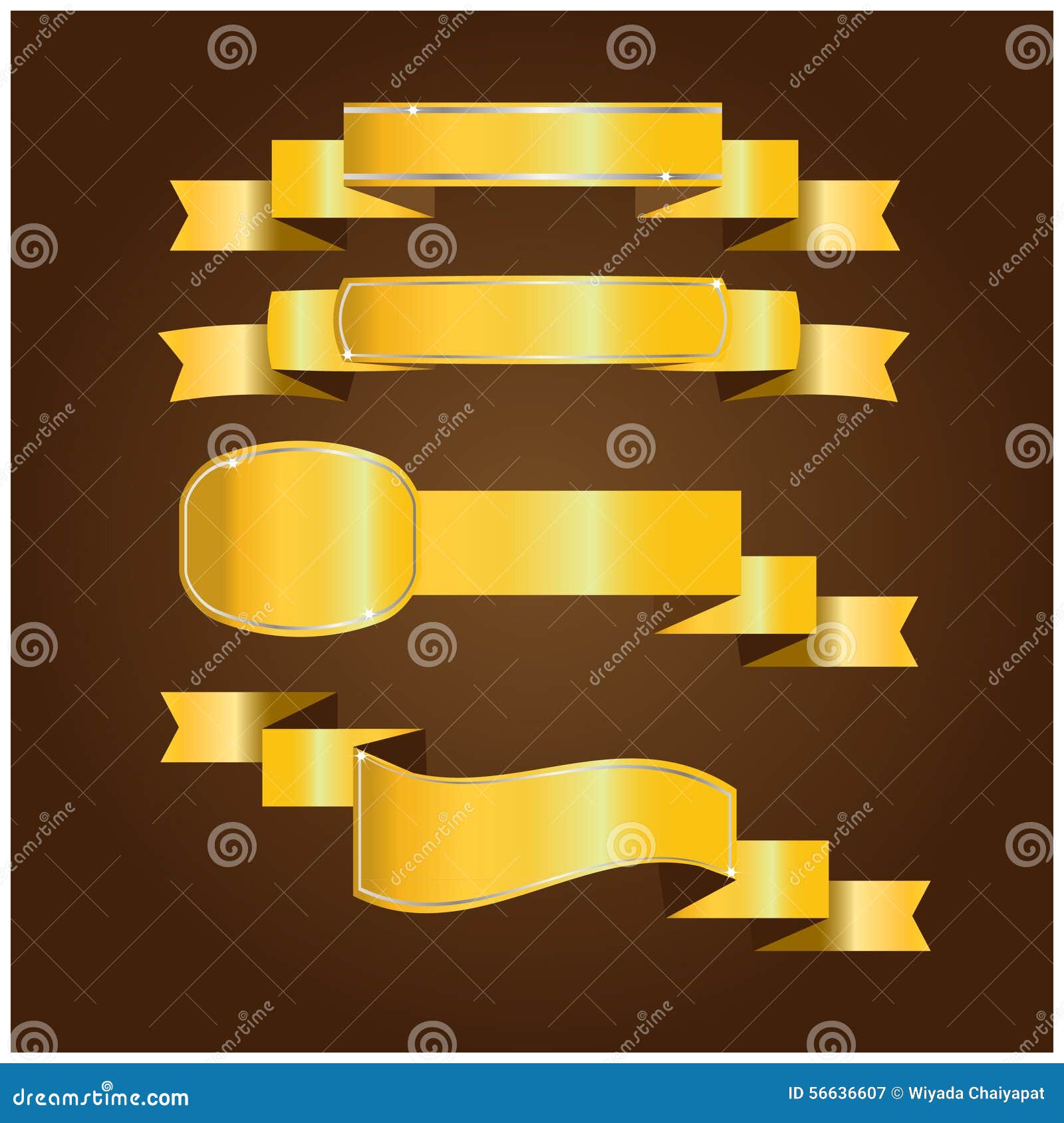 Gold ribbon - Illustration stock illustration. Illustration of element ...