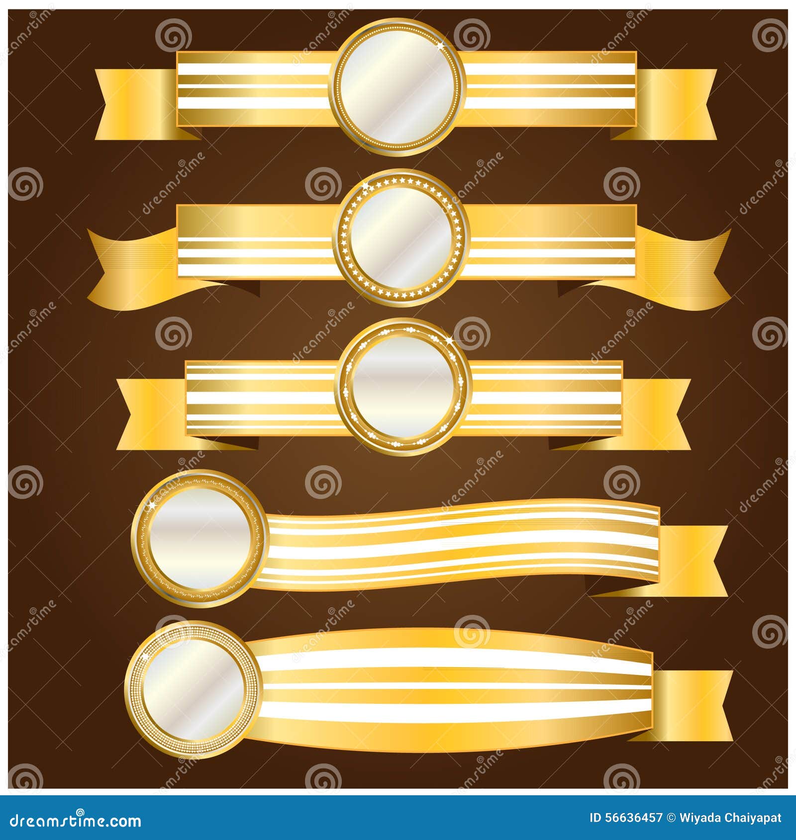 Gold Ribbon - Illustration stock vector. Illustration of decoration ...