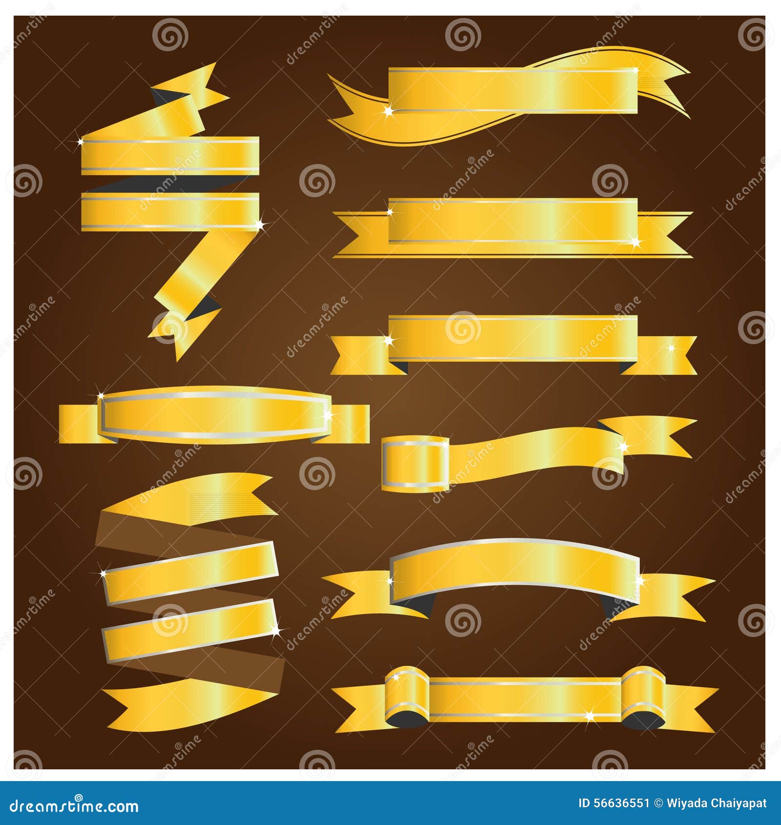 Gold ribbon - Illustration stock vector. Illustration of gold - 56636551