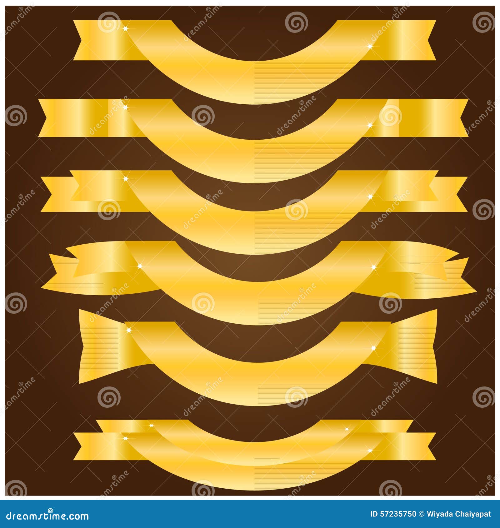 Gold Ribbon stock illustration. Illustration of scroll - 57235750