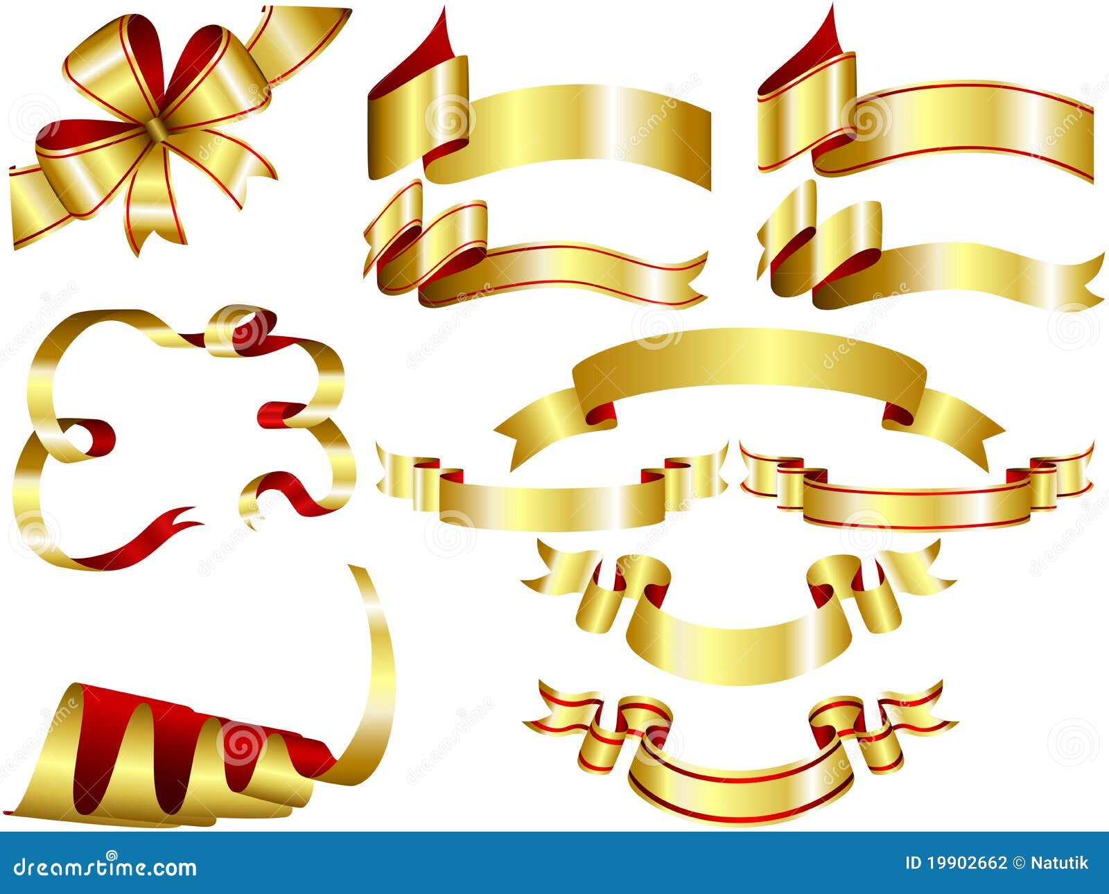 Gold ribbon set stock vector. Illustration of golden - 19902662