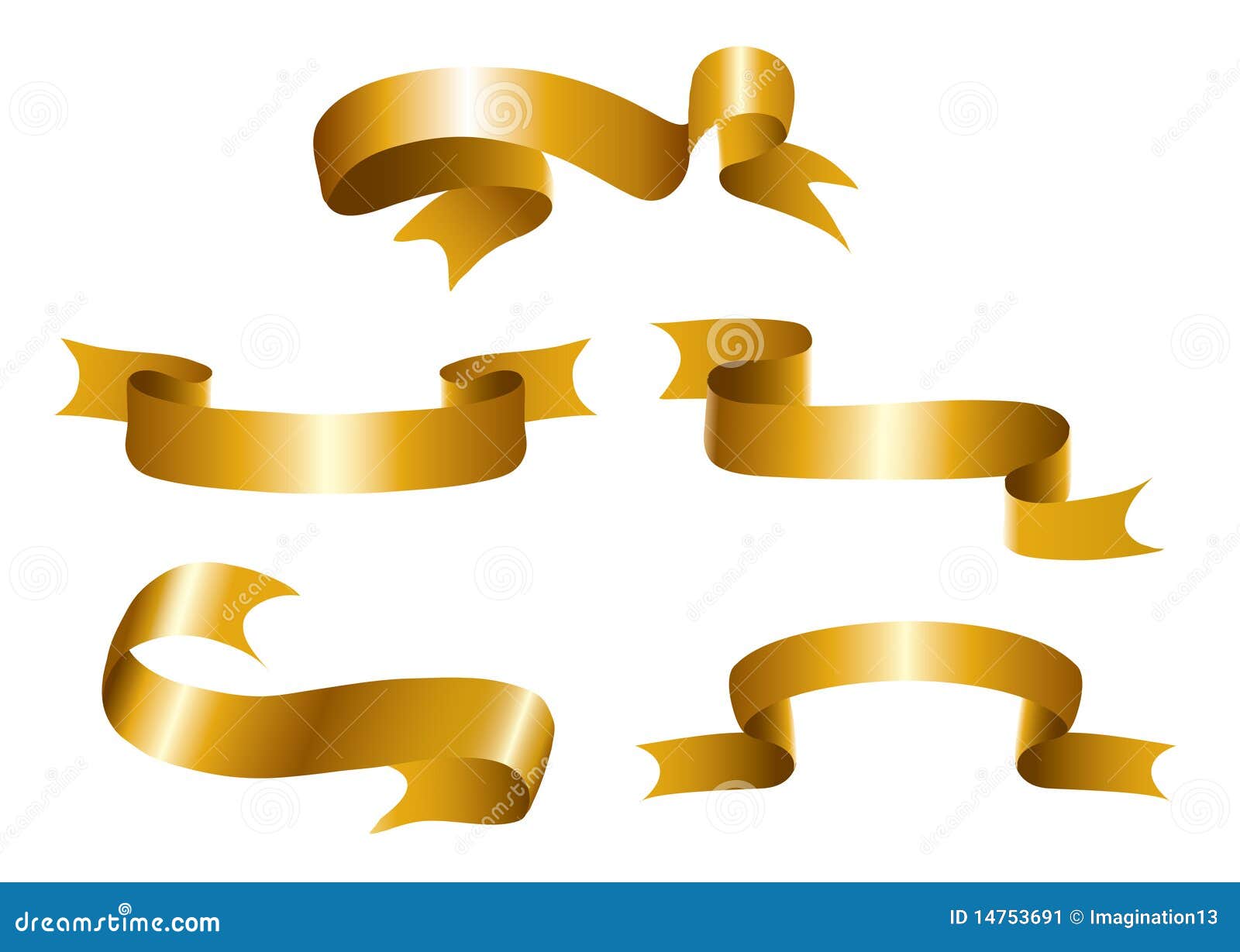 Gold Ribbons stock vector. Illustration of gold, curled - 14753691