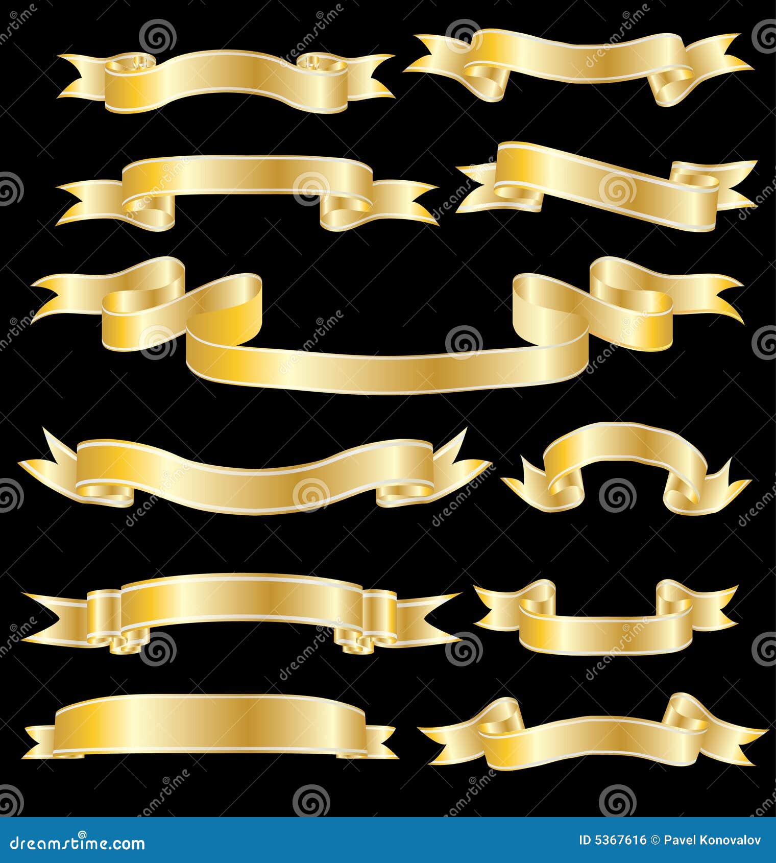 Gold ribbons stock vector. Illustration of graphic, elegance - 5367616