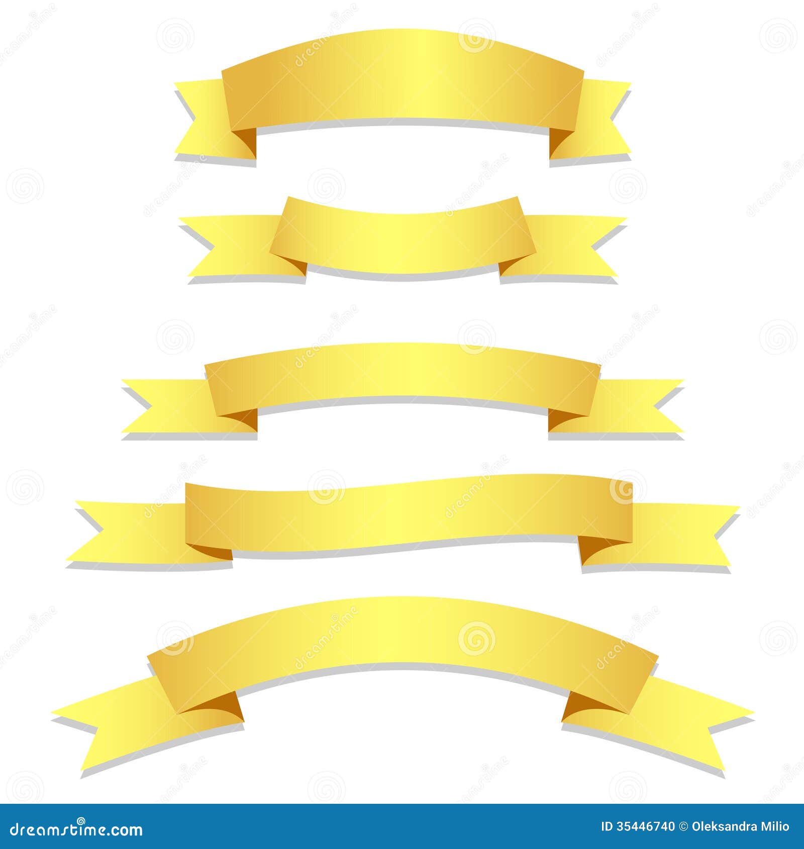 Gold Ribbons Flags stock vector. Illustration of flag - 35446740