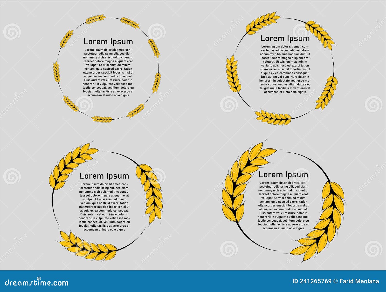 Gold Rice Frame Decoration Vector Stock Vector - Illustration of ...