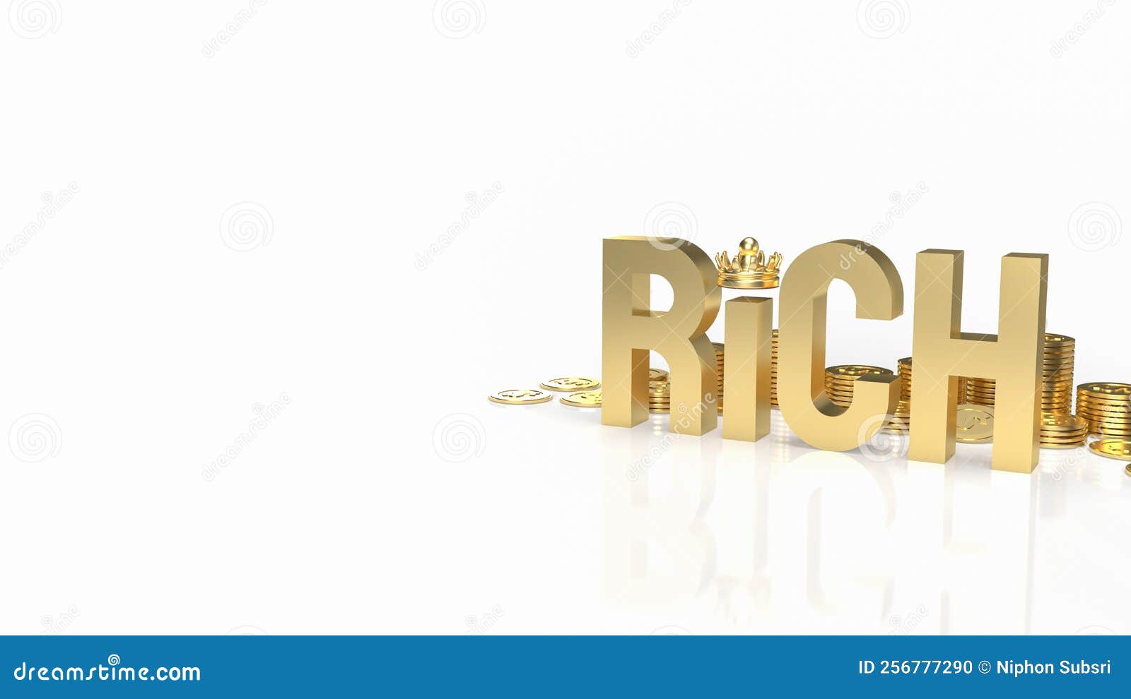 The Gold Rich and Coins for Business Concept 3d Rendering Stock ...
