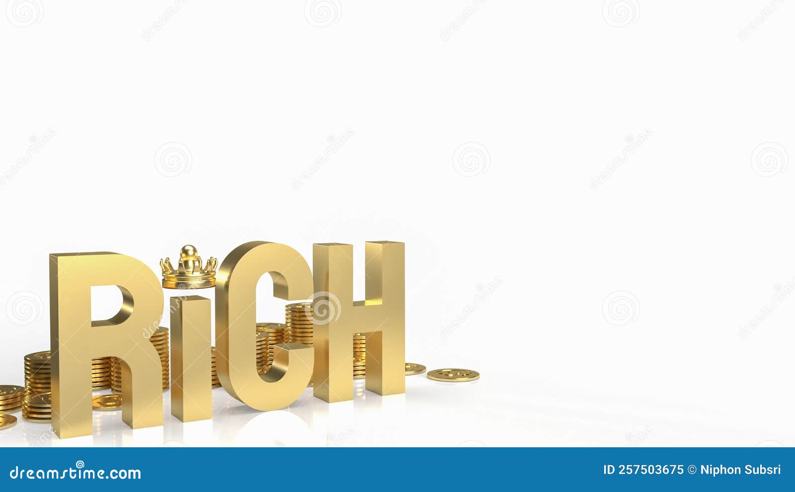 The Gold Rich and Coins for Business Concept 3d Rendering Stock ...
