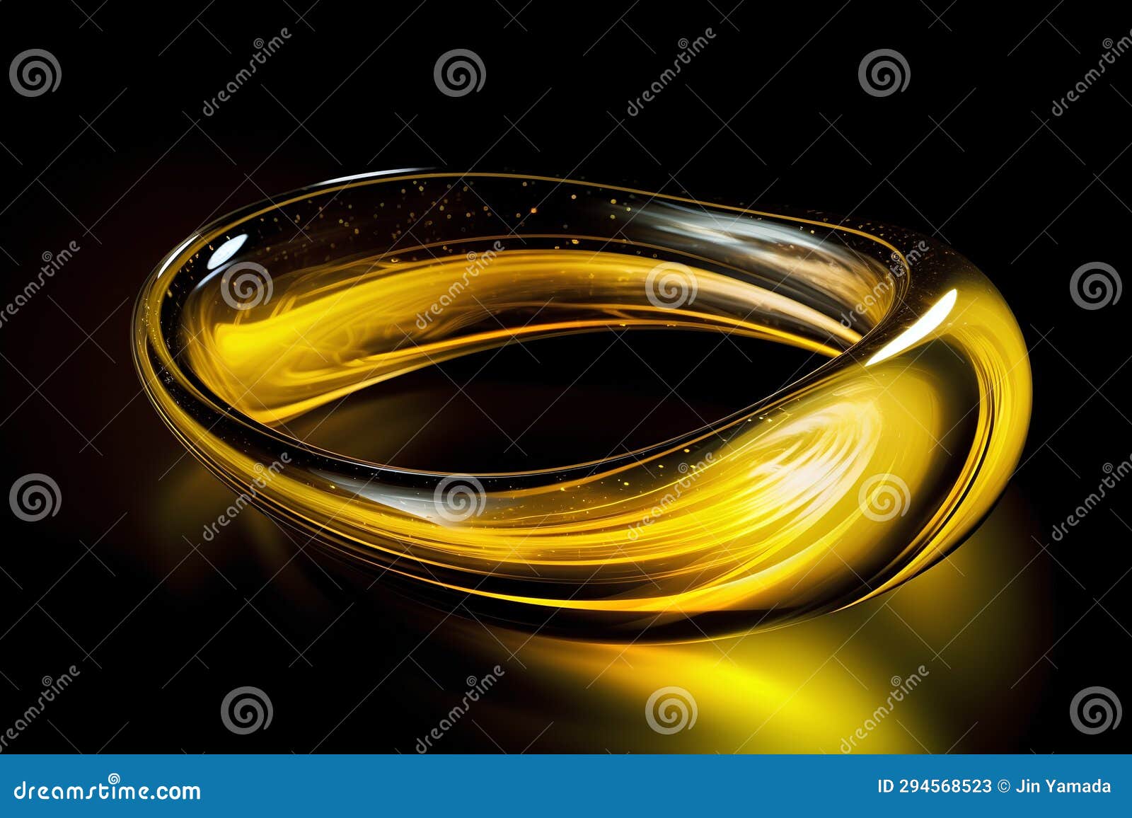Gold Ring on a Black Background. 3d Rendering, 3d Illustration Stock ...