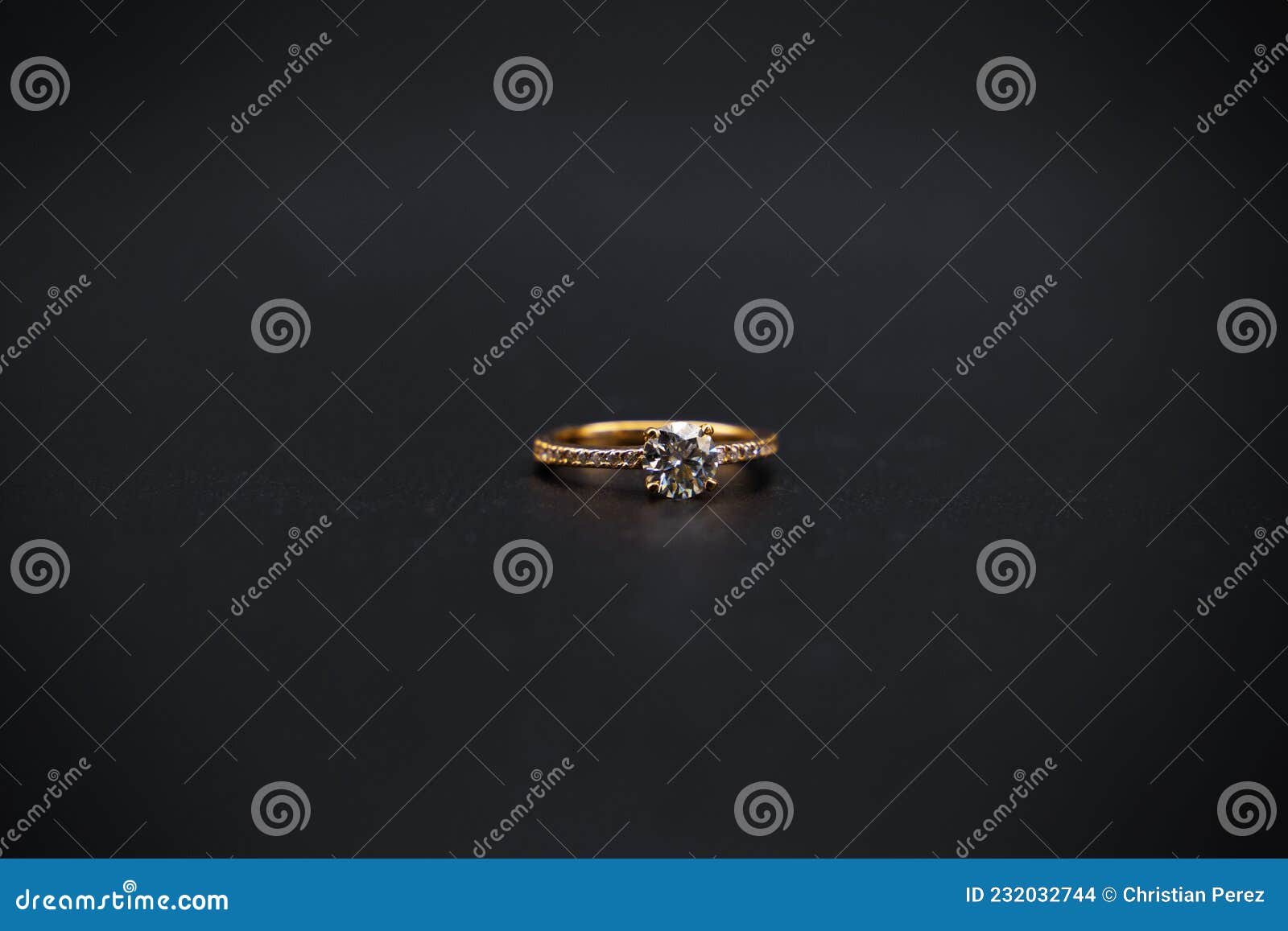 Gold Ring on Black Background Stock Photo - Image of carat, fashion ...