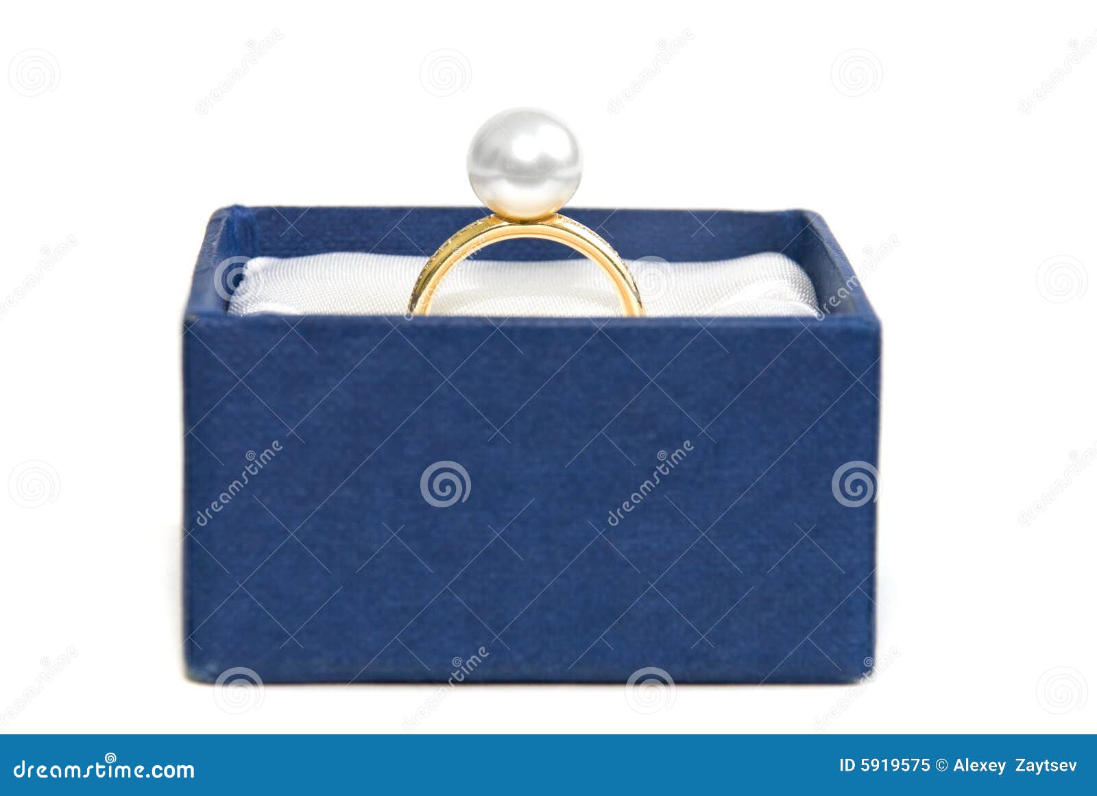 Gold ring in blue box stock image. Image of wife, love - 5919575