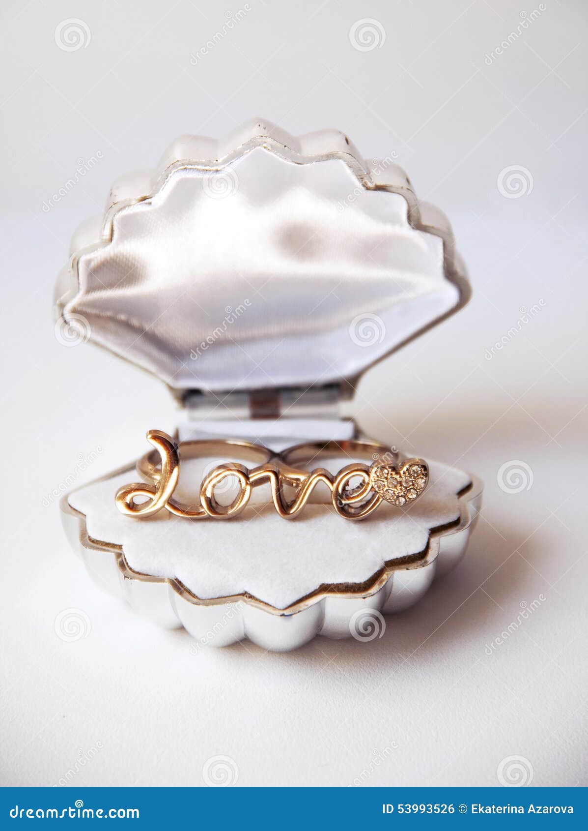 Gold ring in a box stock photo. Image of heart, jewelry - 53993526