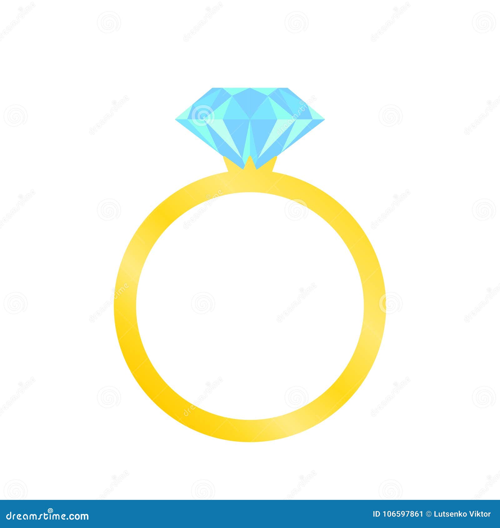 Gold ring with diamond stock illustration. Illustration of jewel ...