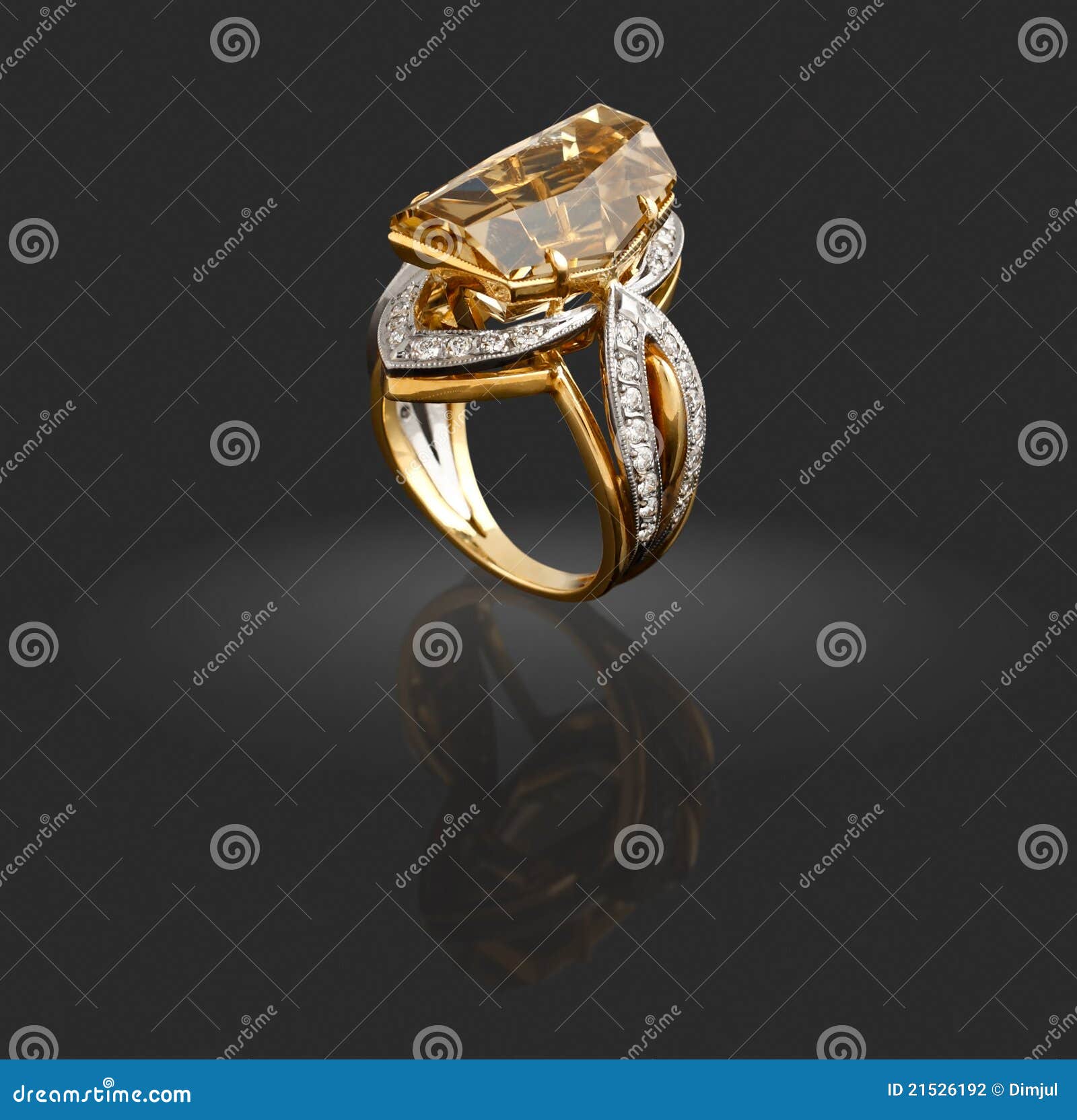 Gold Ring with Diamonds and Gem Stock Photo - Image of jewel, gems ...
