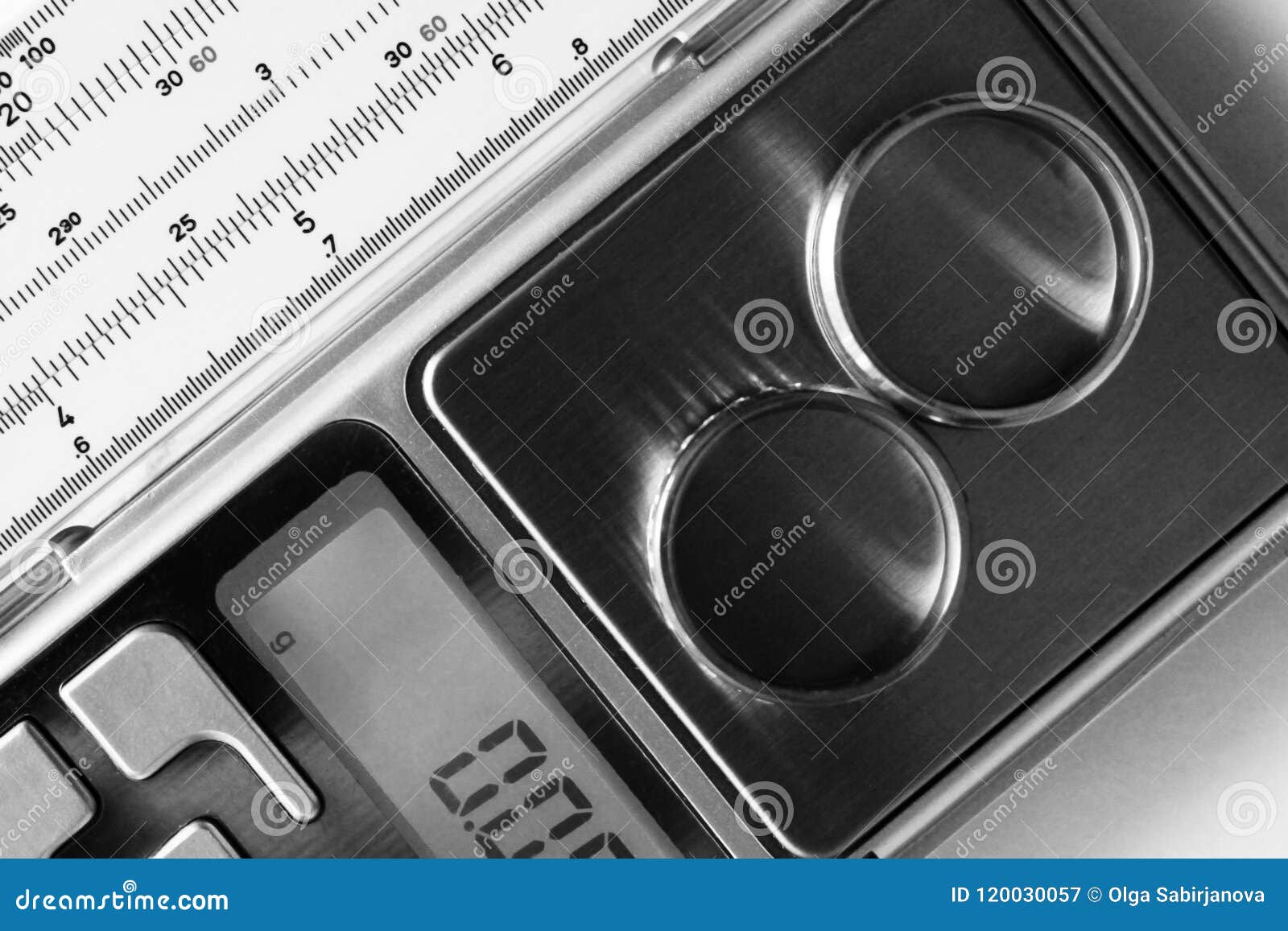 Gold Ring with Diamonds and a Measuring Instrument, the Value of ...
