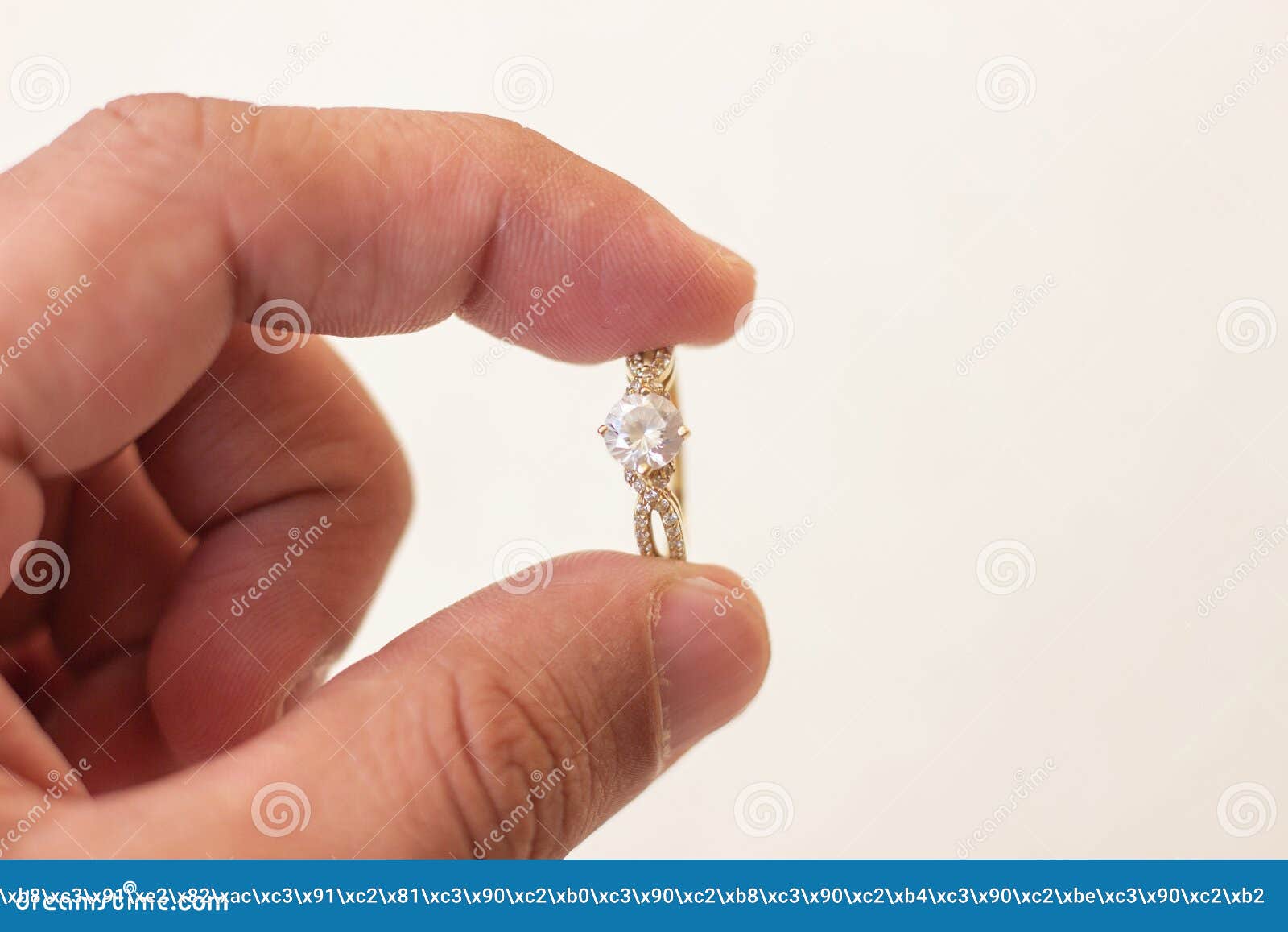 Gold Ring in the Hands. Gold Ring with a Stone in His Hands. Gold Ring ...