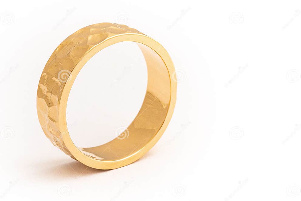 Gold Ring Isolated on a White Background Stock Photo - Image of stone ...