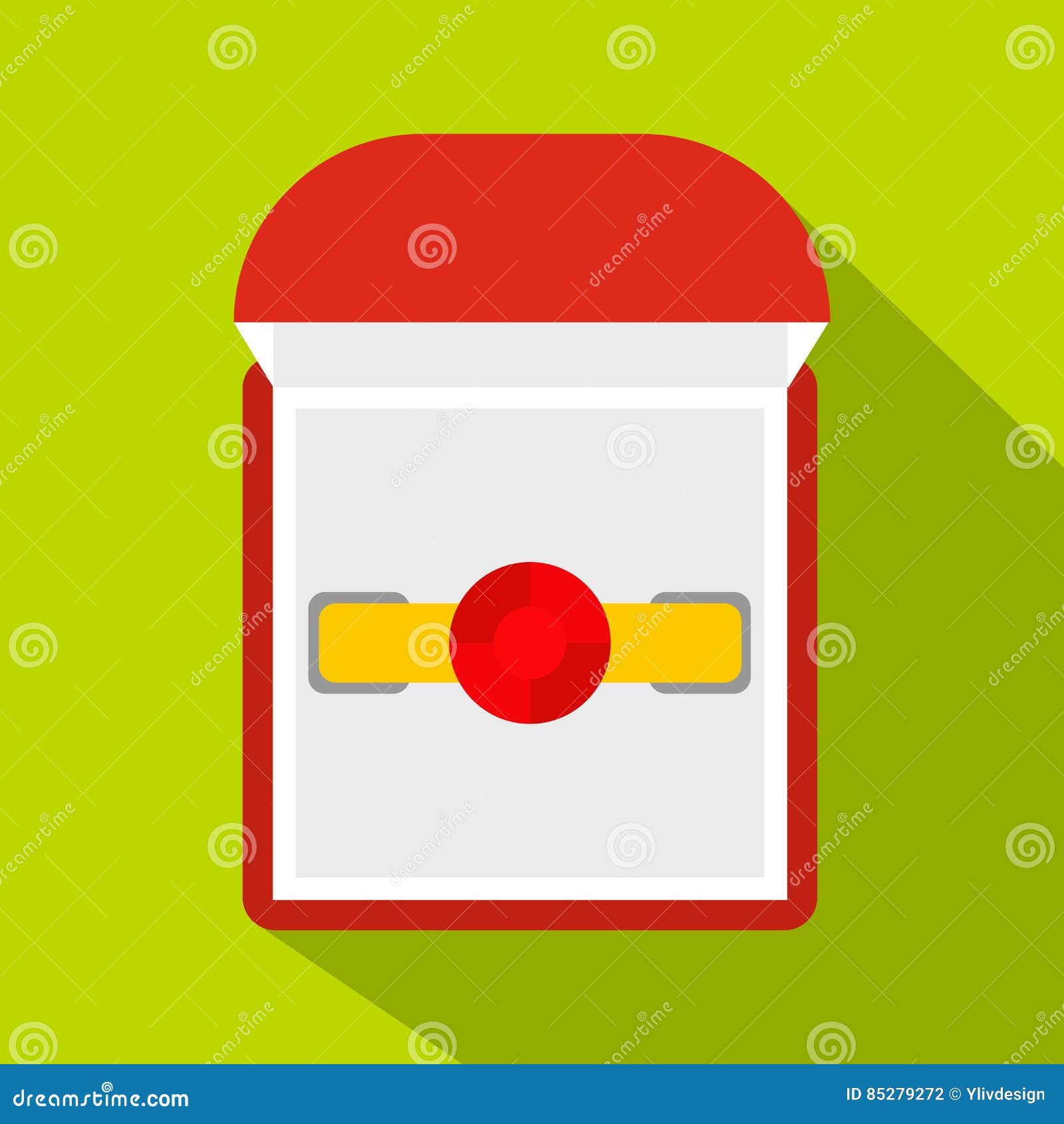 Gold Ring with Ruby in a Red Velvet Box Icon Stock Vector ...