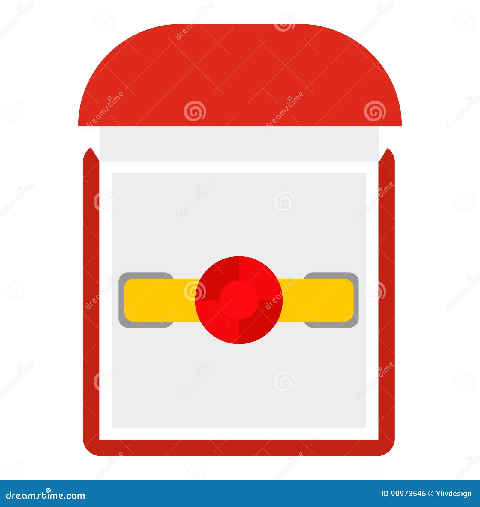 Gold Ring with Ruby in a Red Velvet Box Icon Stock Vector ...