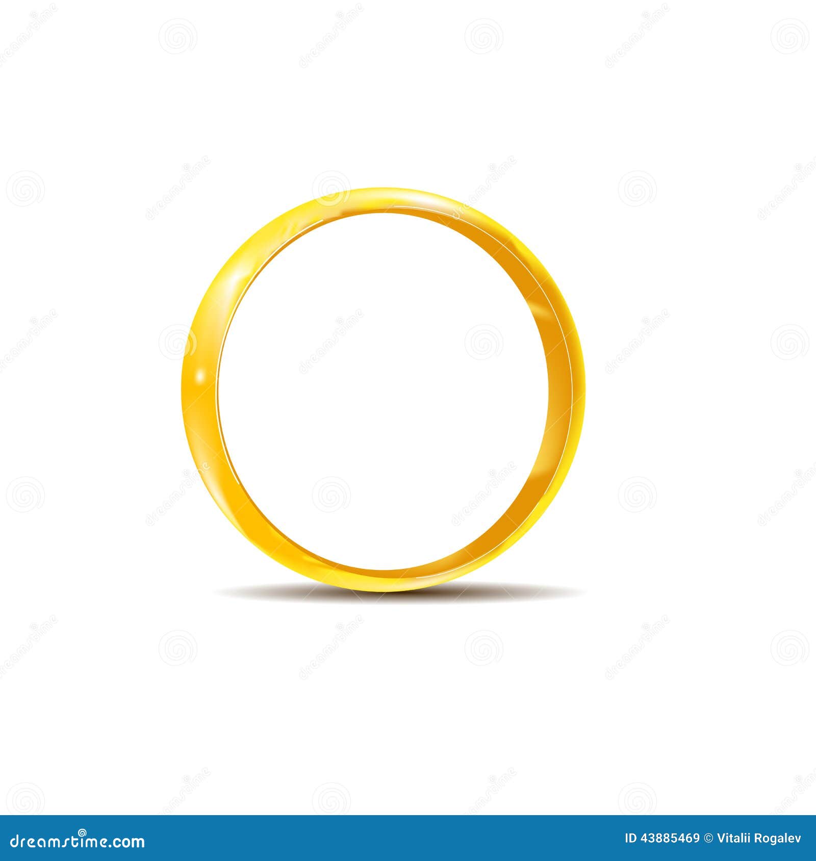 Gold Ring with Shadow and Highlights Stock Vector - Illustration of ...