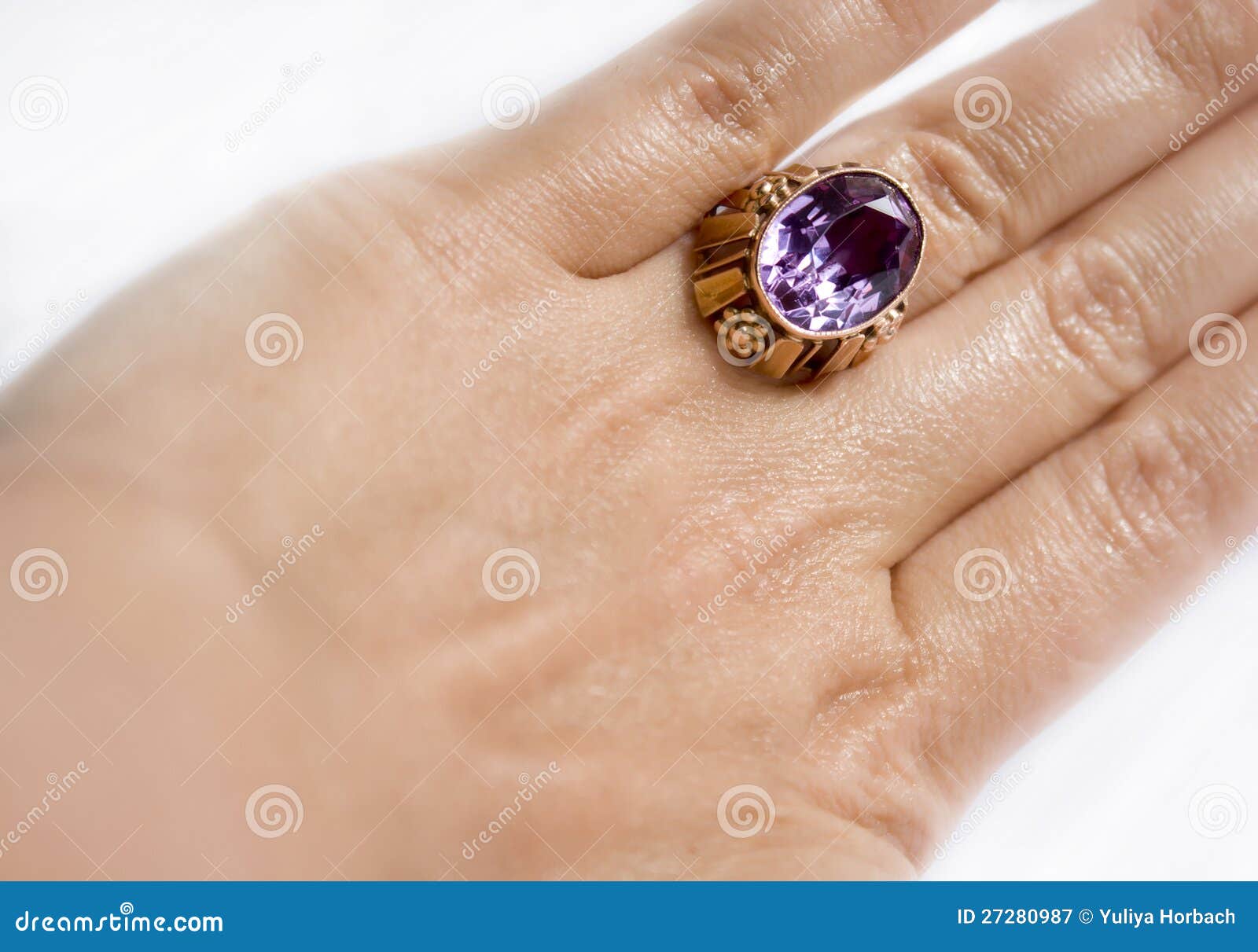 Gold Ring with Stone Alexandrite Stock Image - Image of good, shiny ...
