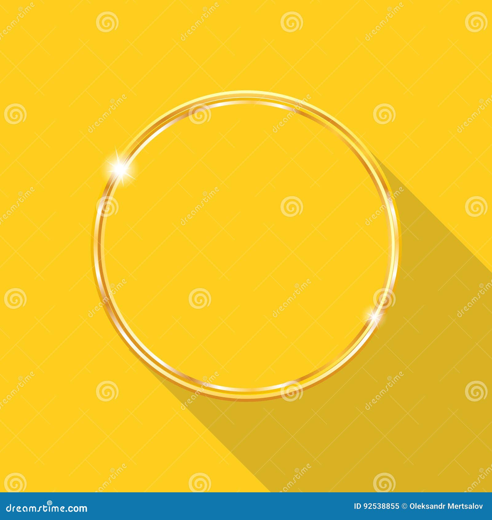 Gold Ring on Yellow Background, Isolated Object Stock Vector ...