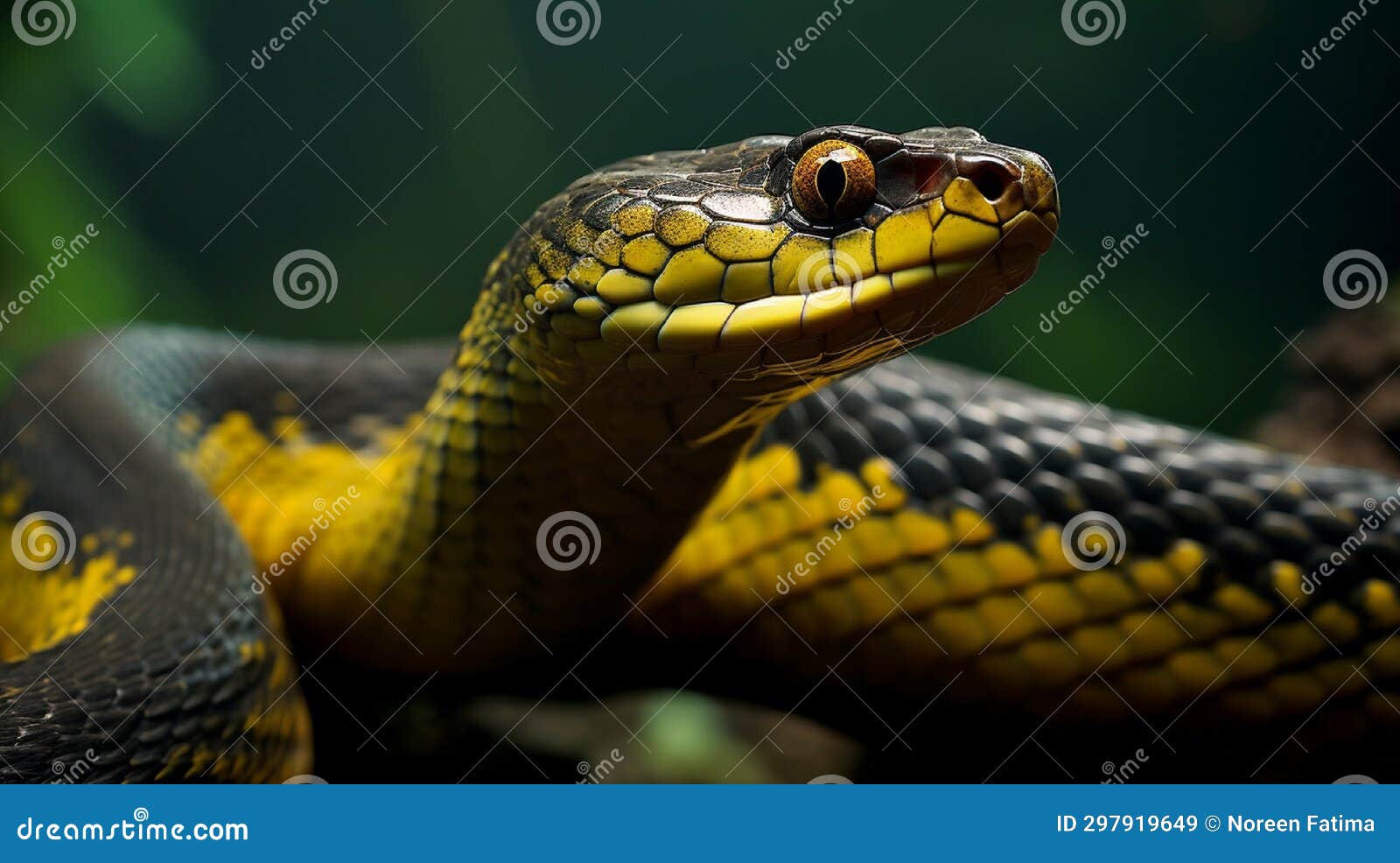 The Gold-ringed Cat Snake In Attacking Position Stock Image ...