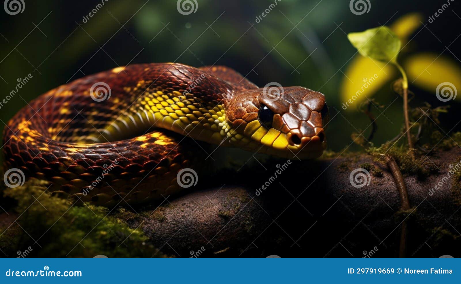 The Gold-ringed Cat Snake In Attacking Position Stock Image ...