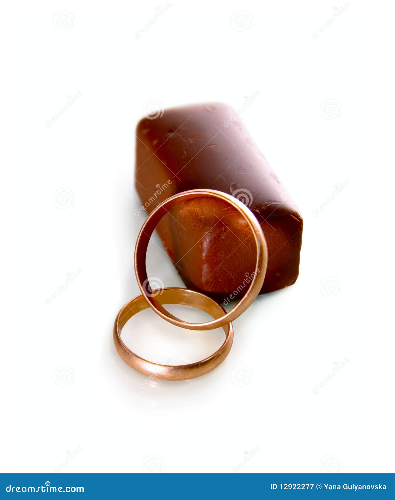 Gold Rings and Chocolate Candy Stock Image - Image of candy, elated ...