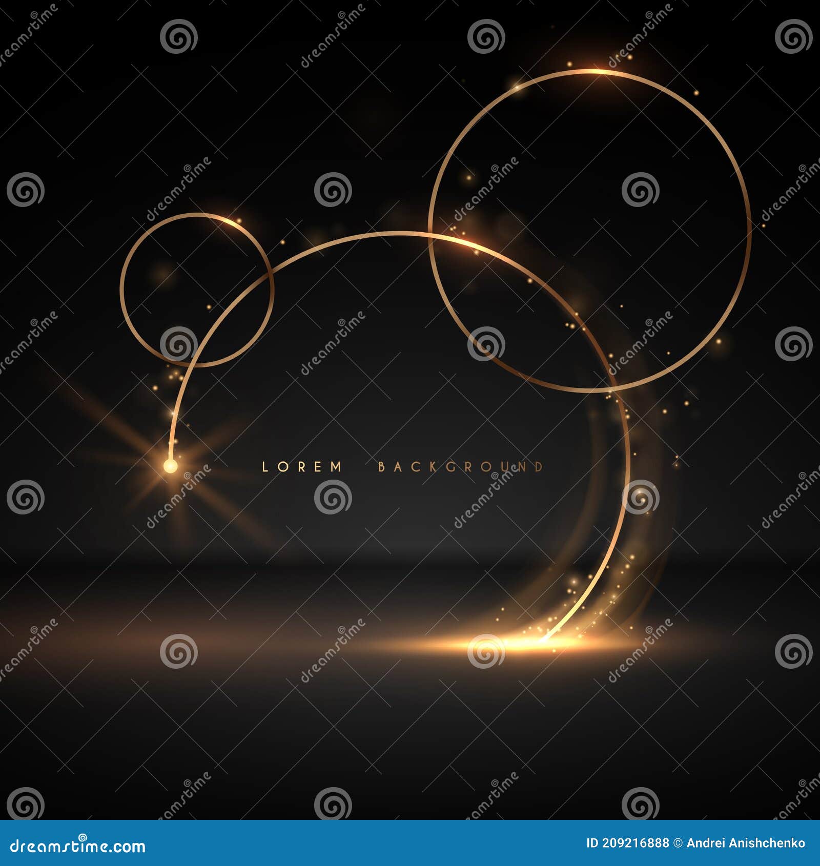 Gold Rings with Glow and Sparks Effect Stock Vector - Illustration of ...