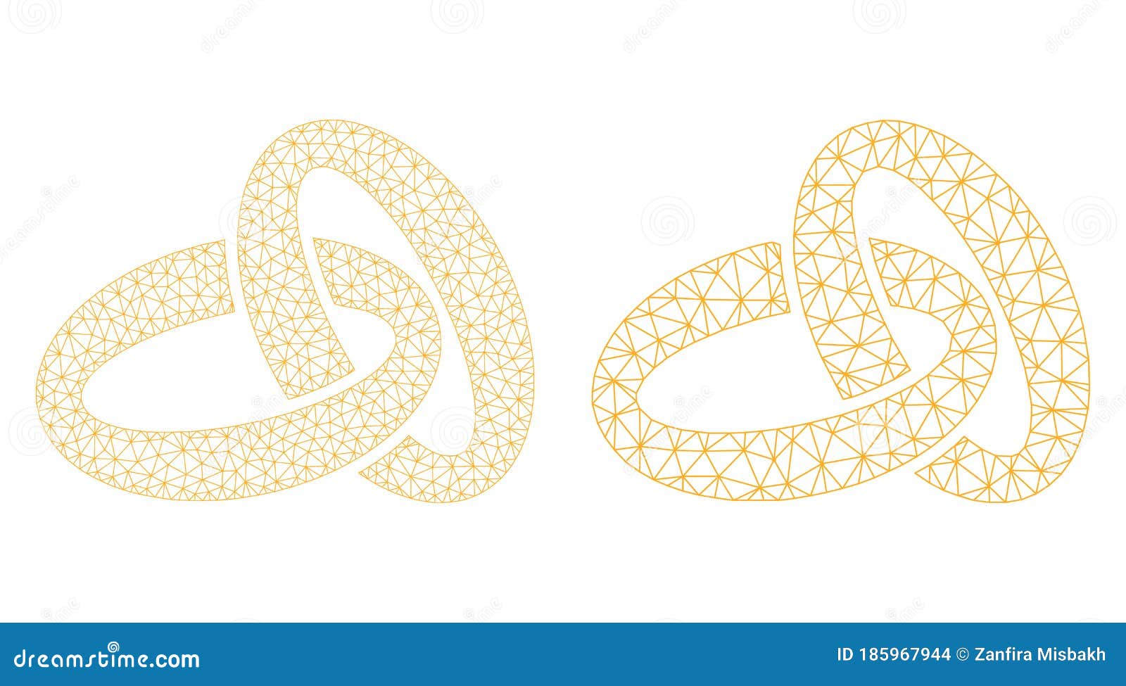 Gold Rings Icon - Vector Triangular Mesh Stock Vector - Illustration of ...