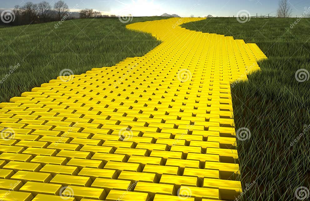 Gold road stock illustration. Illustration of dreams - 19164012