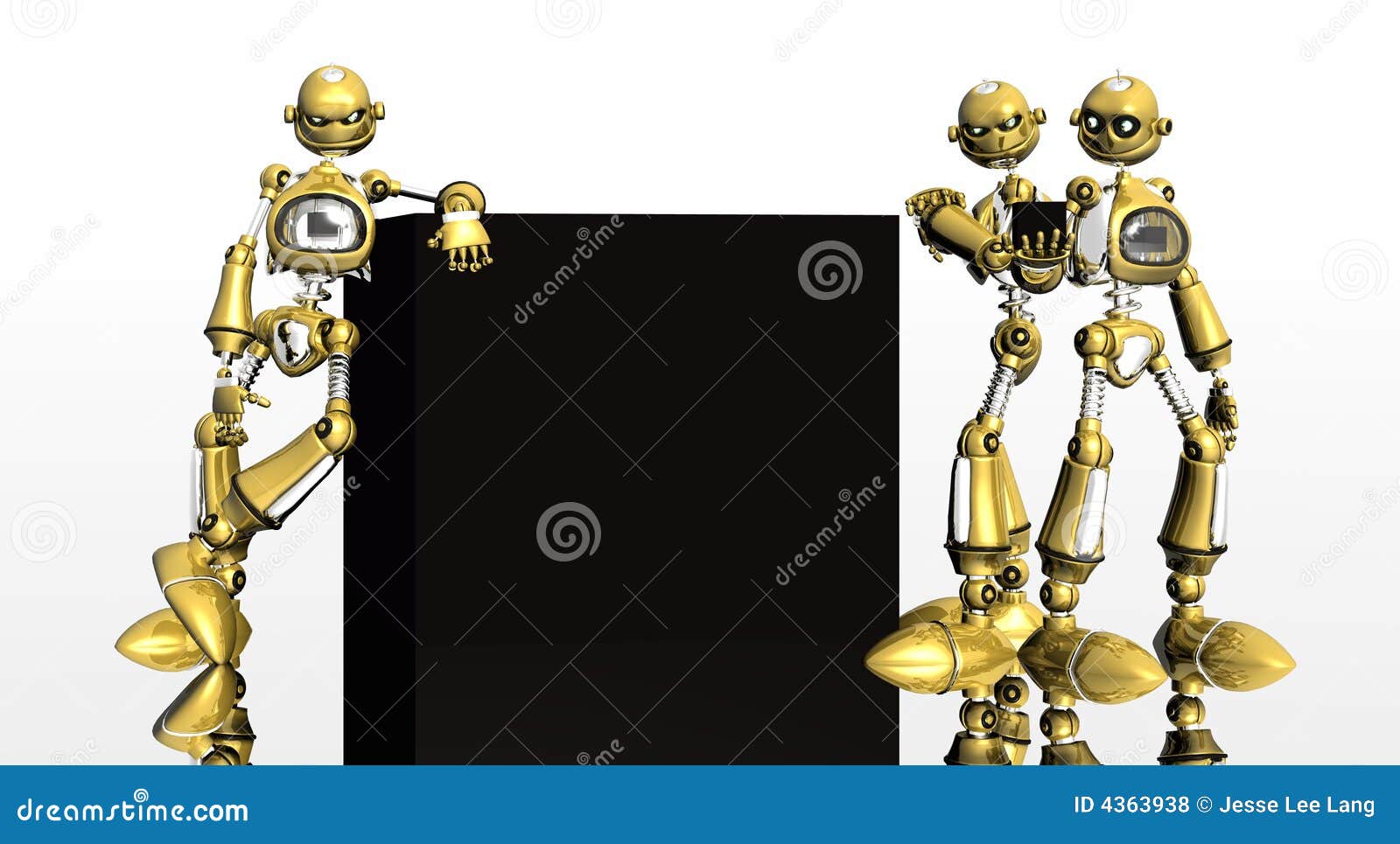Gold Robots In Cloaks In Surreal Landscape Royalty-Free Stock Photo ...