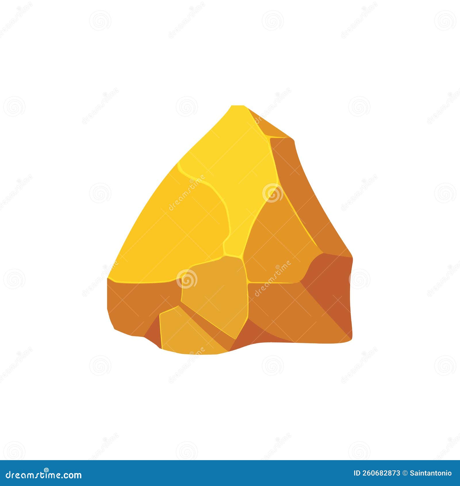 Gold Rock Boulder. Natural Shape Golden Stone Stock Vector ...