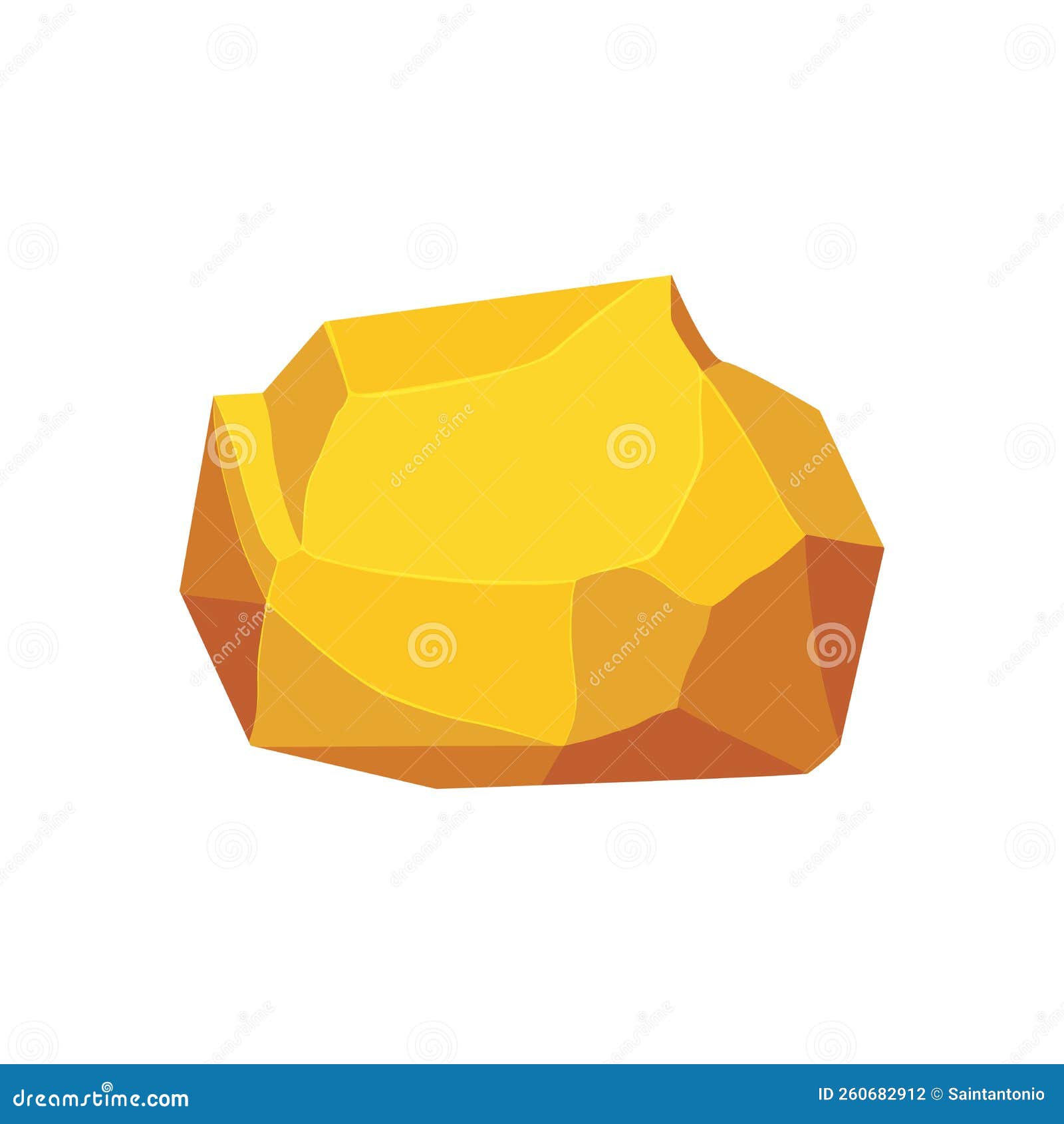 Gold Rock Boulder. Natural Shape Golden Stone Stock Vector ...