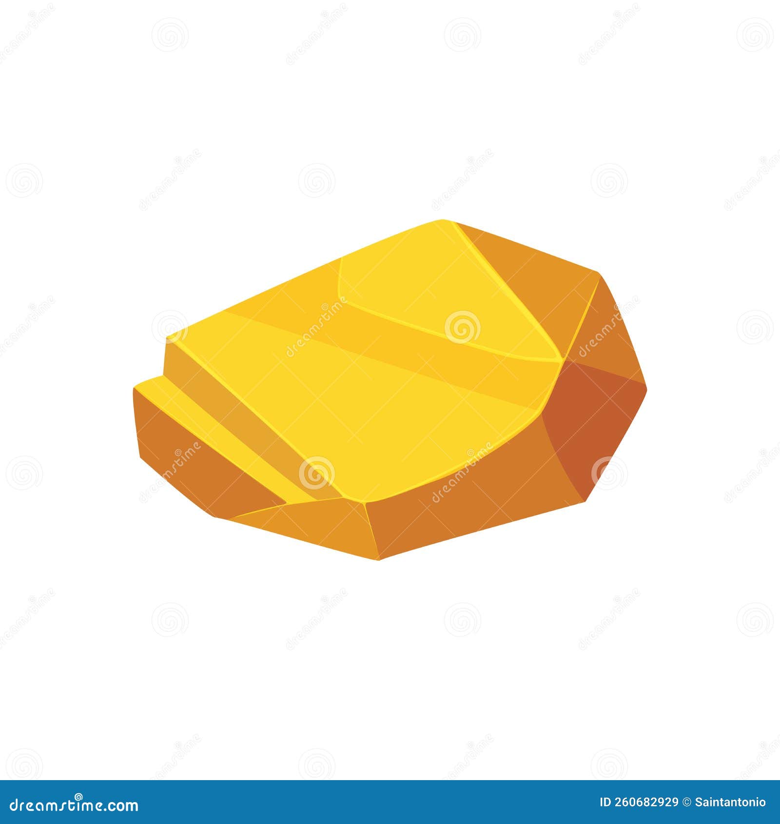 Gold Rock Boulder. Natural Shape Golden Stone Stock Vector ...