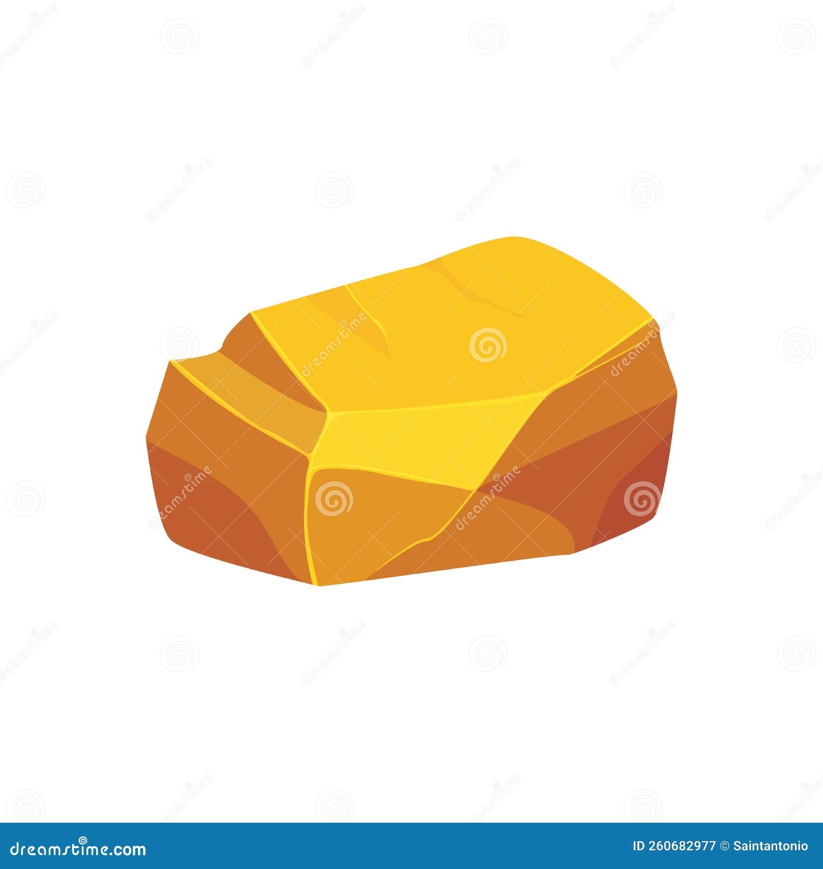 Gold Rock Boulder. Natural Shape Golden Stone Stock Vector ...