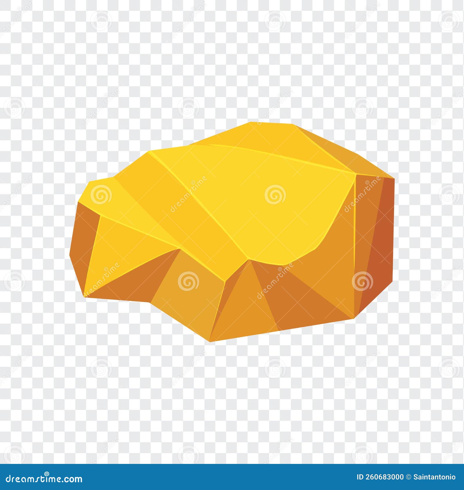 Gold Rock Boulder. Natural Shape Golden Stone Stock Vector ...