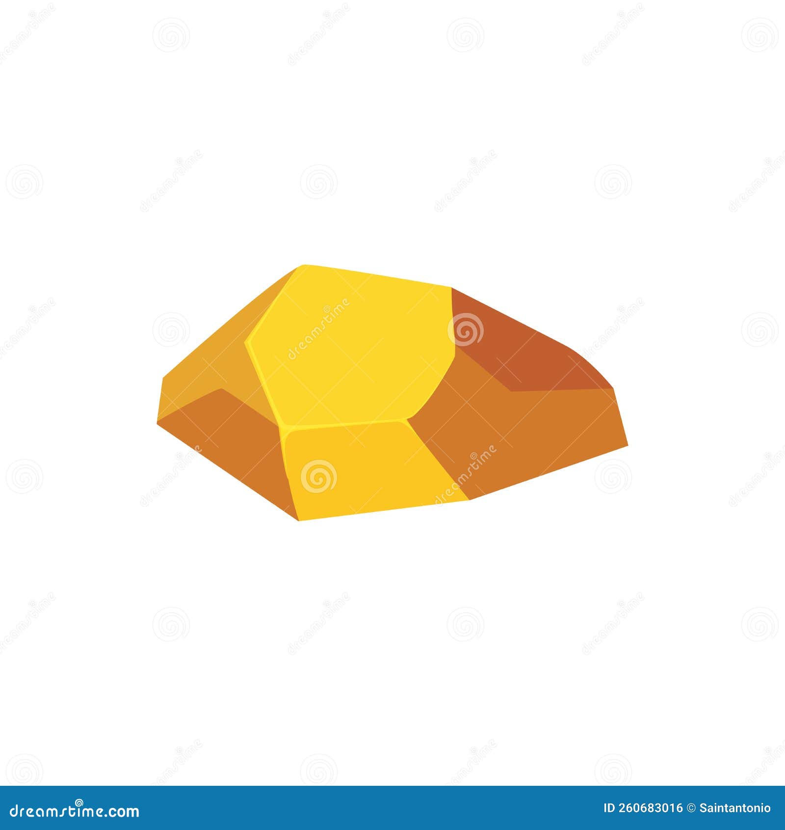 Gold Rock Boulder. Natural Shape Golden Stone Stock Vector ...