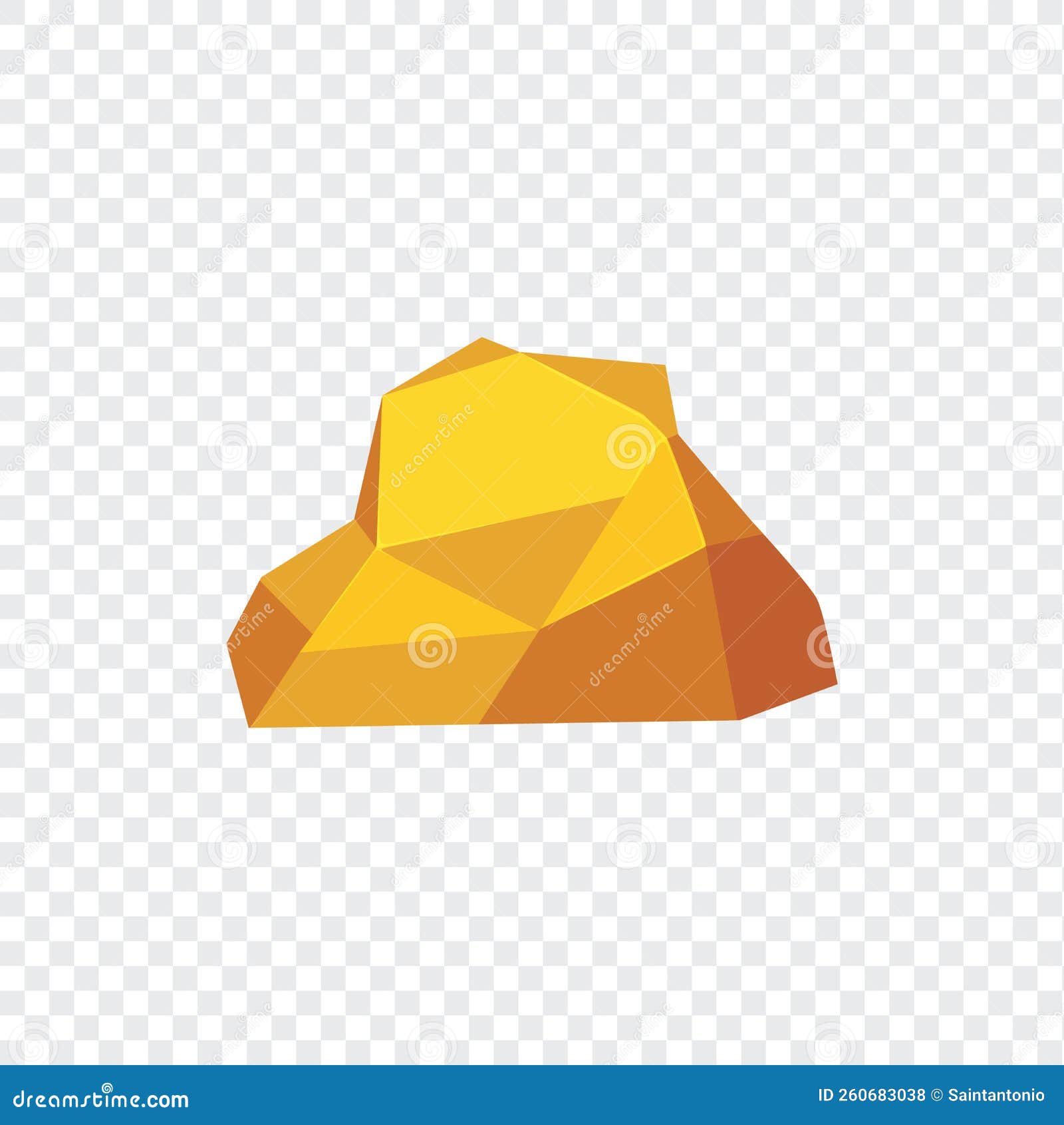 Gold Rock Boulder. Natural Shape Golden Stone Stock Vector - Illustration of mountain, shape ...