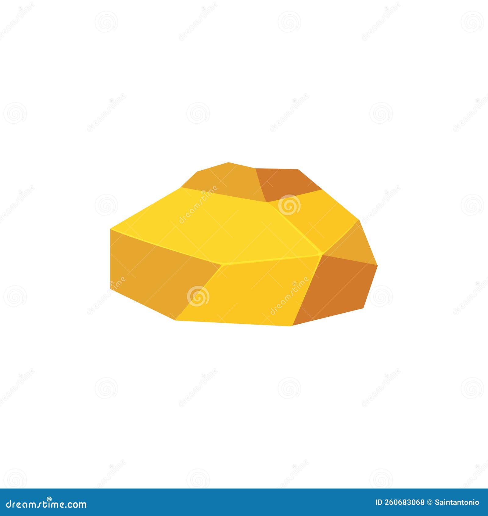 Gold Rock Boulder. Natural Shape Golden Stone Stock Vector ...