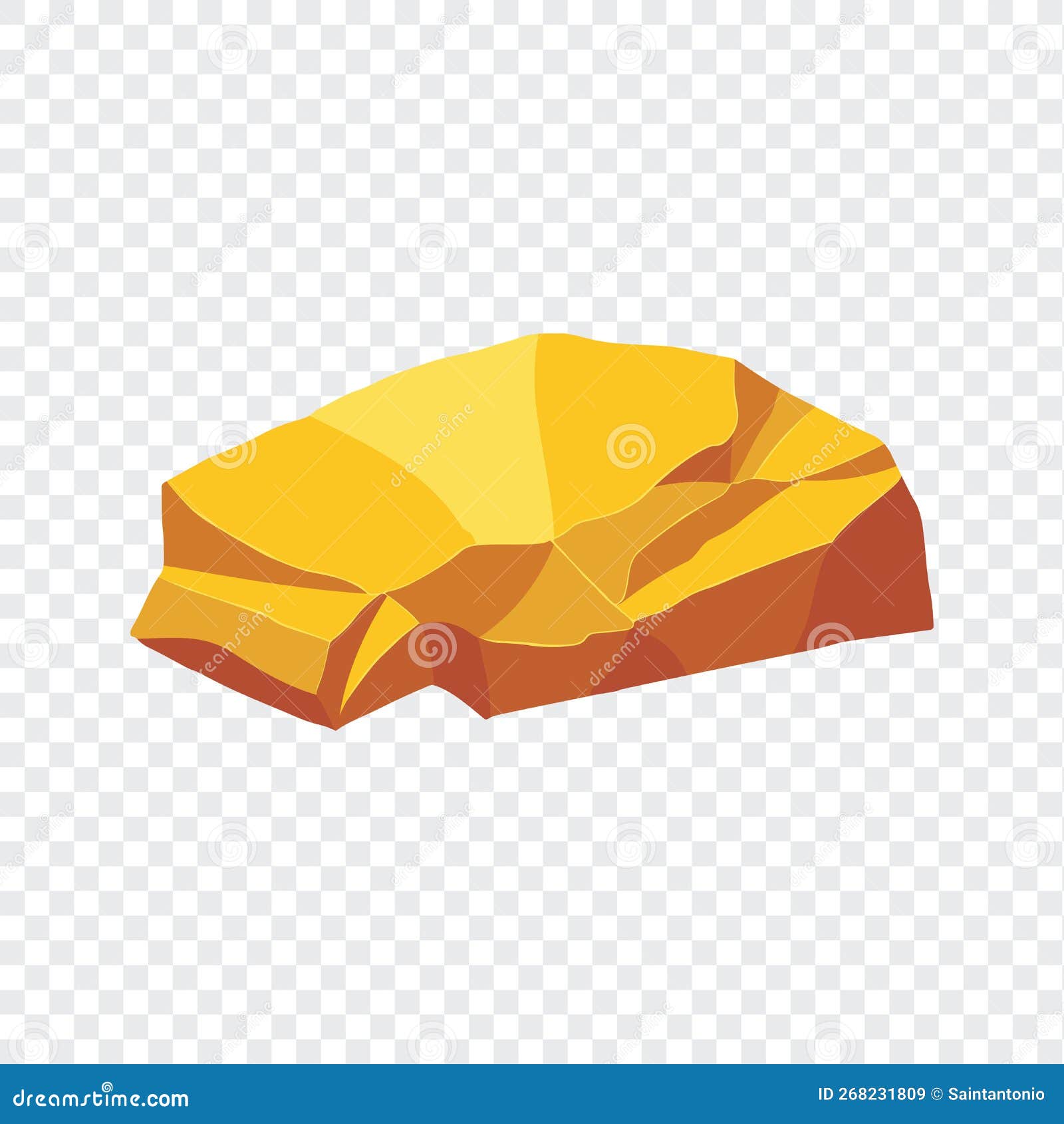 Gold Rock Boulder. Natural Shape Golden Stone Stock Vector ...