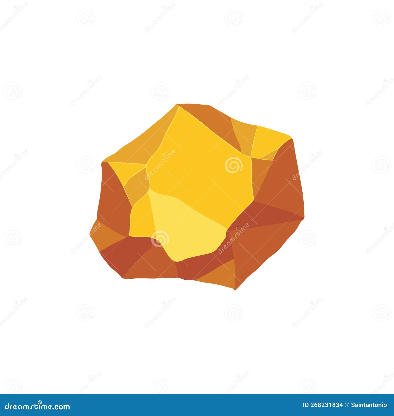 Gold Rock Boulder. Natural Shape Golden Stone Stock Vector ...