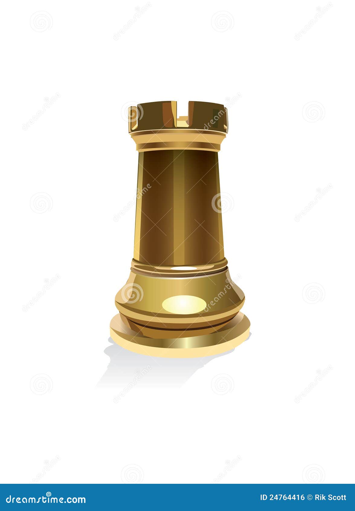 Gold Rook stock illustration. Illustration of game, shiny - 24764416