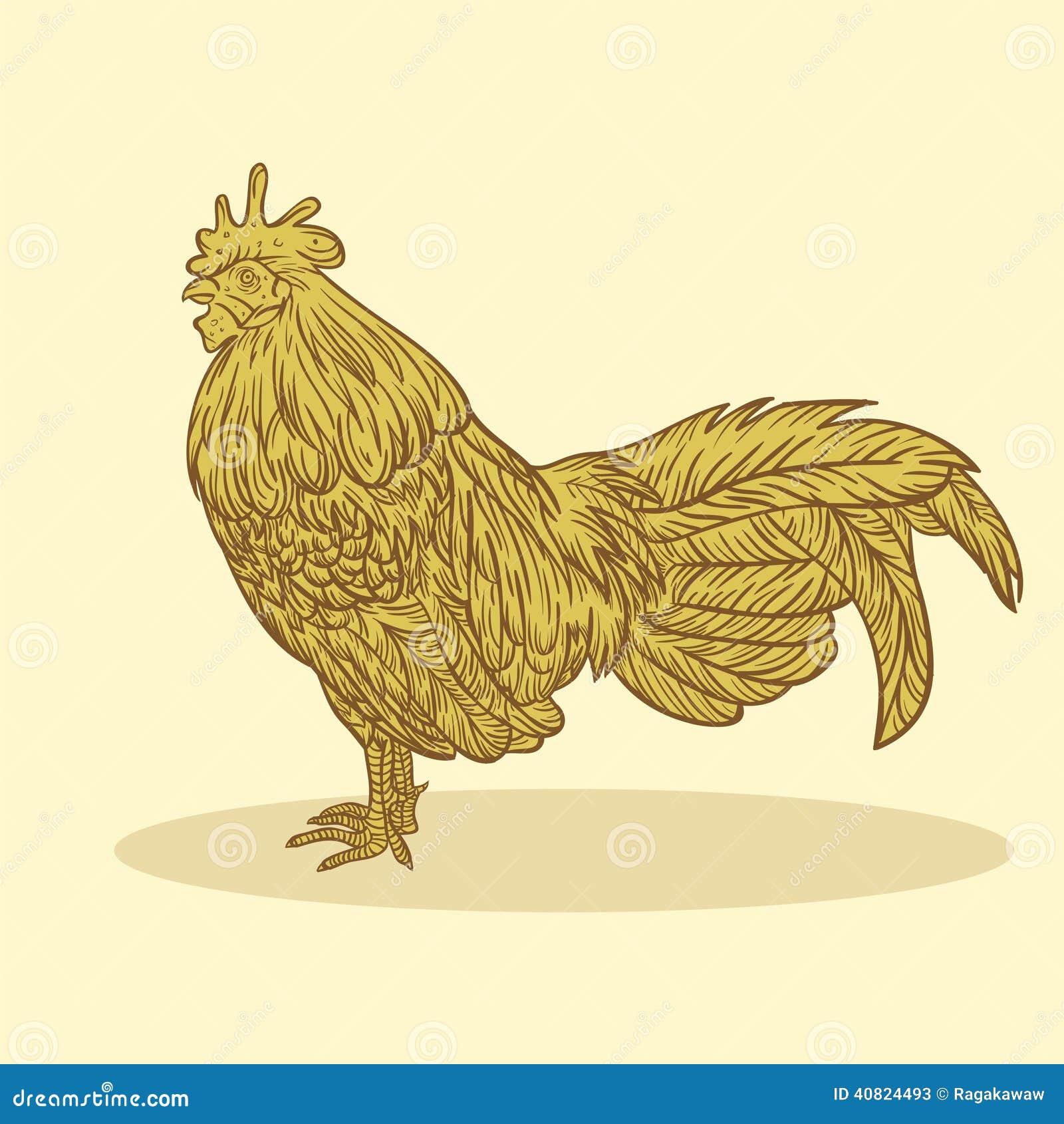 Gold Rooster Shape Tinsel Placer Card. Cartoon Vector | CartoonDealer ...