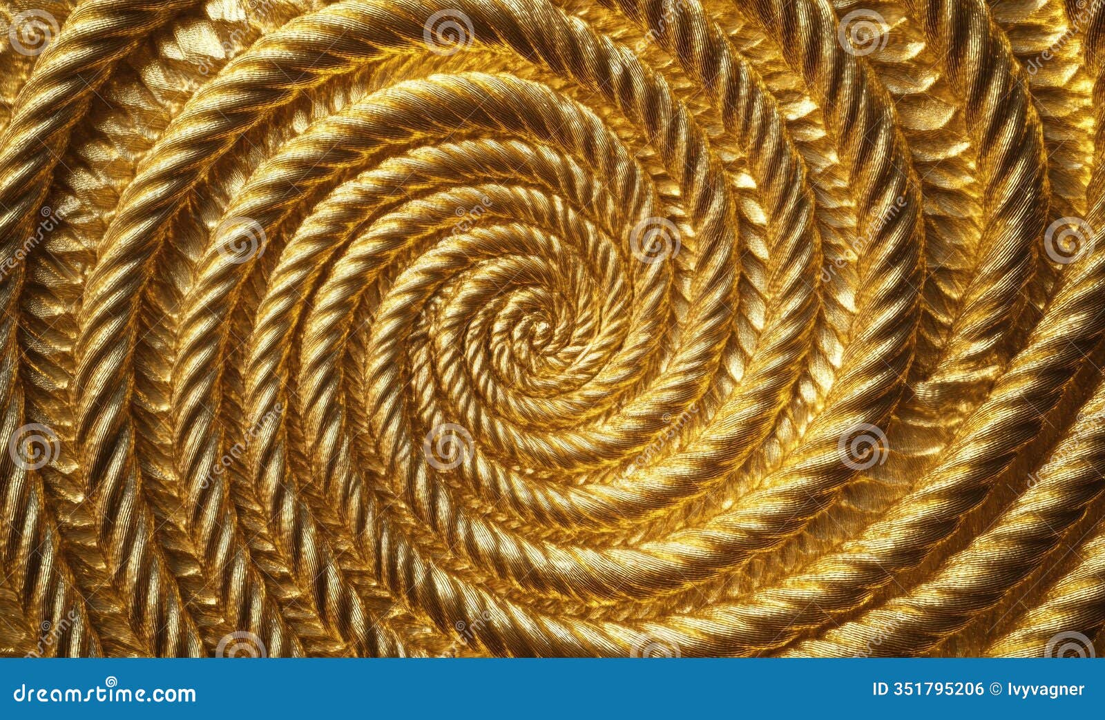 A Gold Rope is Twisted into a Spiral Stock Photo - Image of gold ...