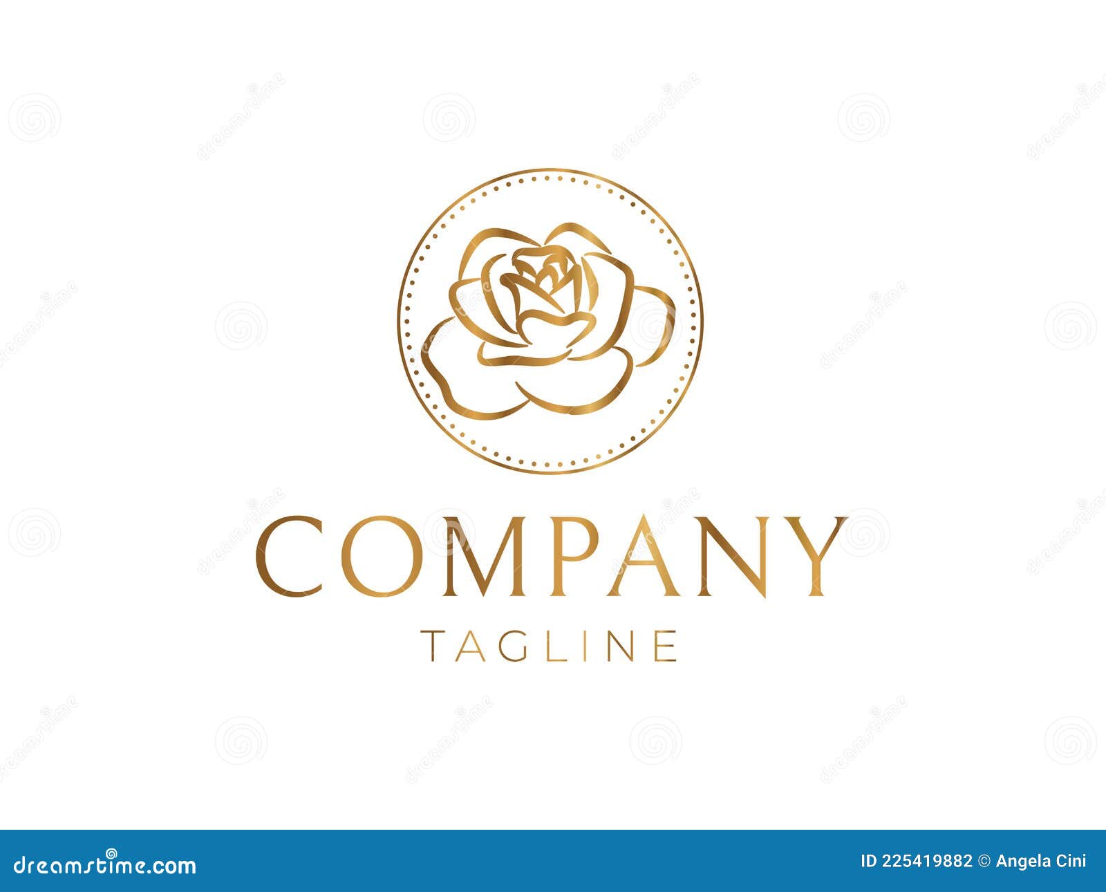 Gold Rose Logo Design Template Stock Vector - Illustration of wellness ...