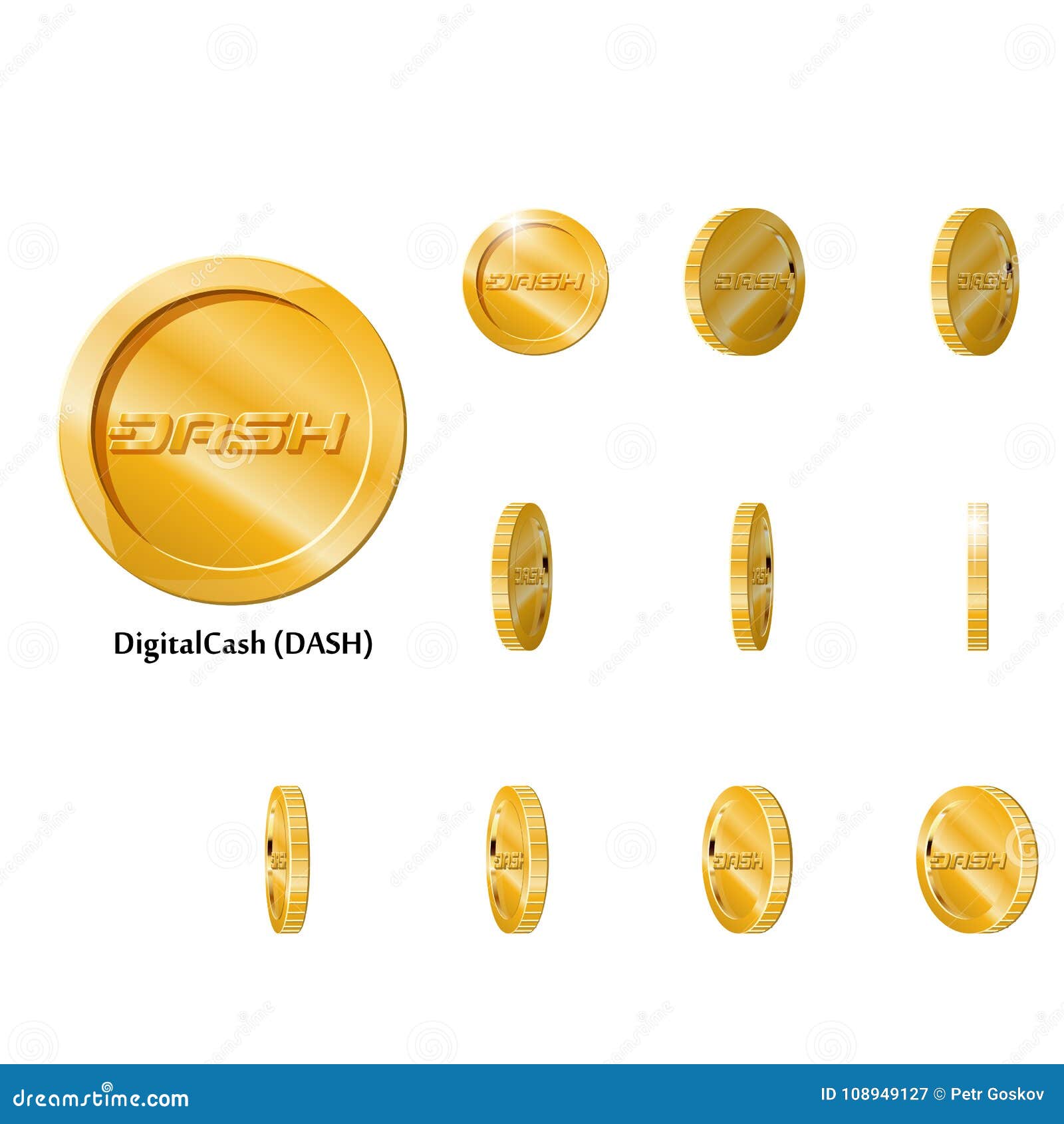 Gold Rotate dash Frames stock vector. Illustration of graphic - 108949127