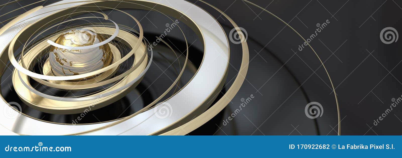 Gold rotation on black stock illustration. Illustration of black ...